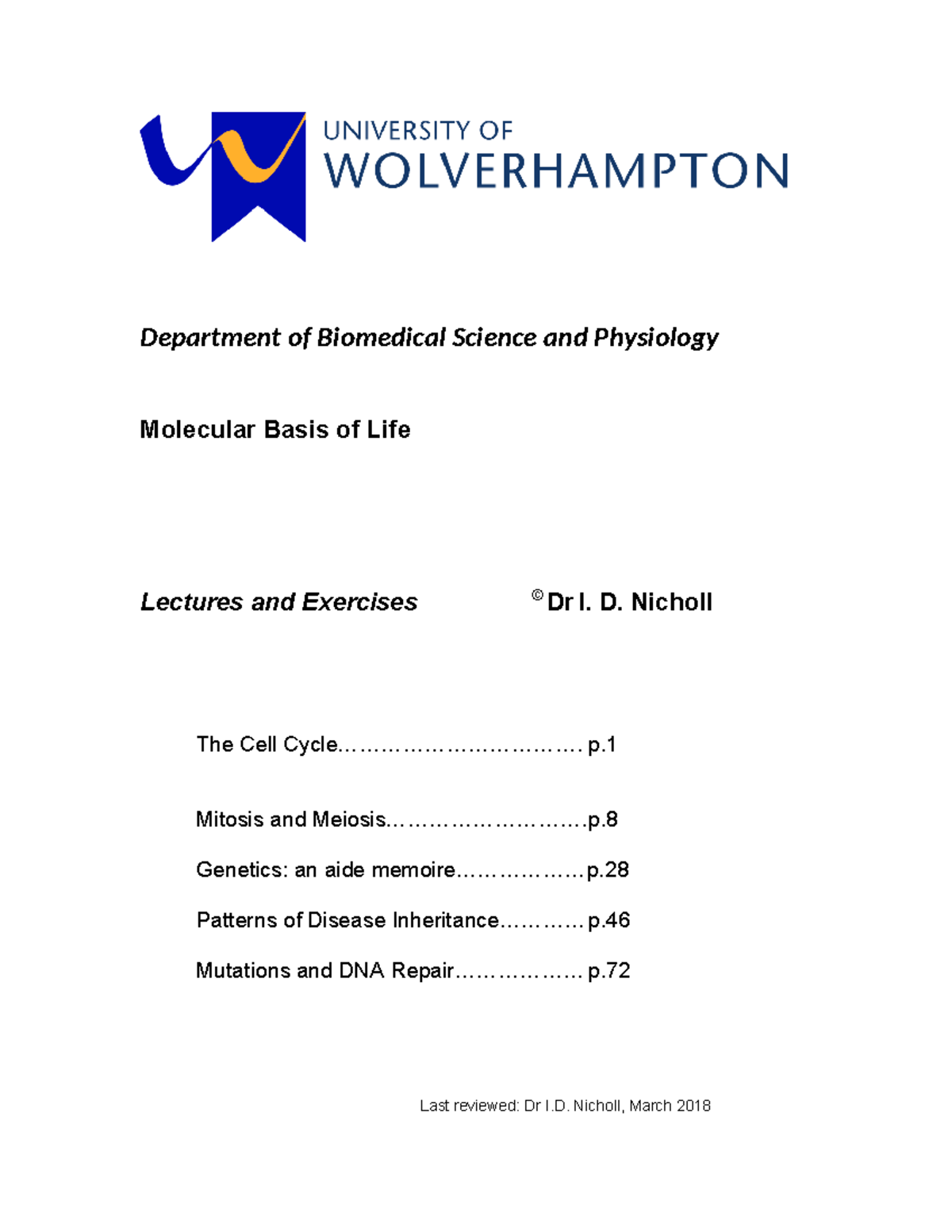 MBL work booklet v25 - nonwkkn - Department of Biomedical Science and ...