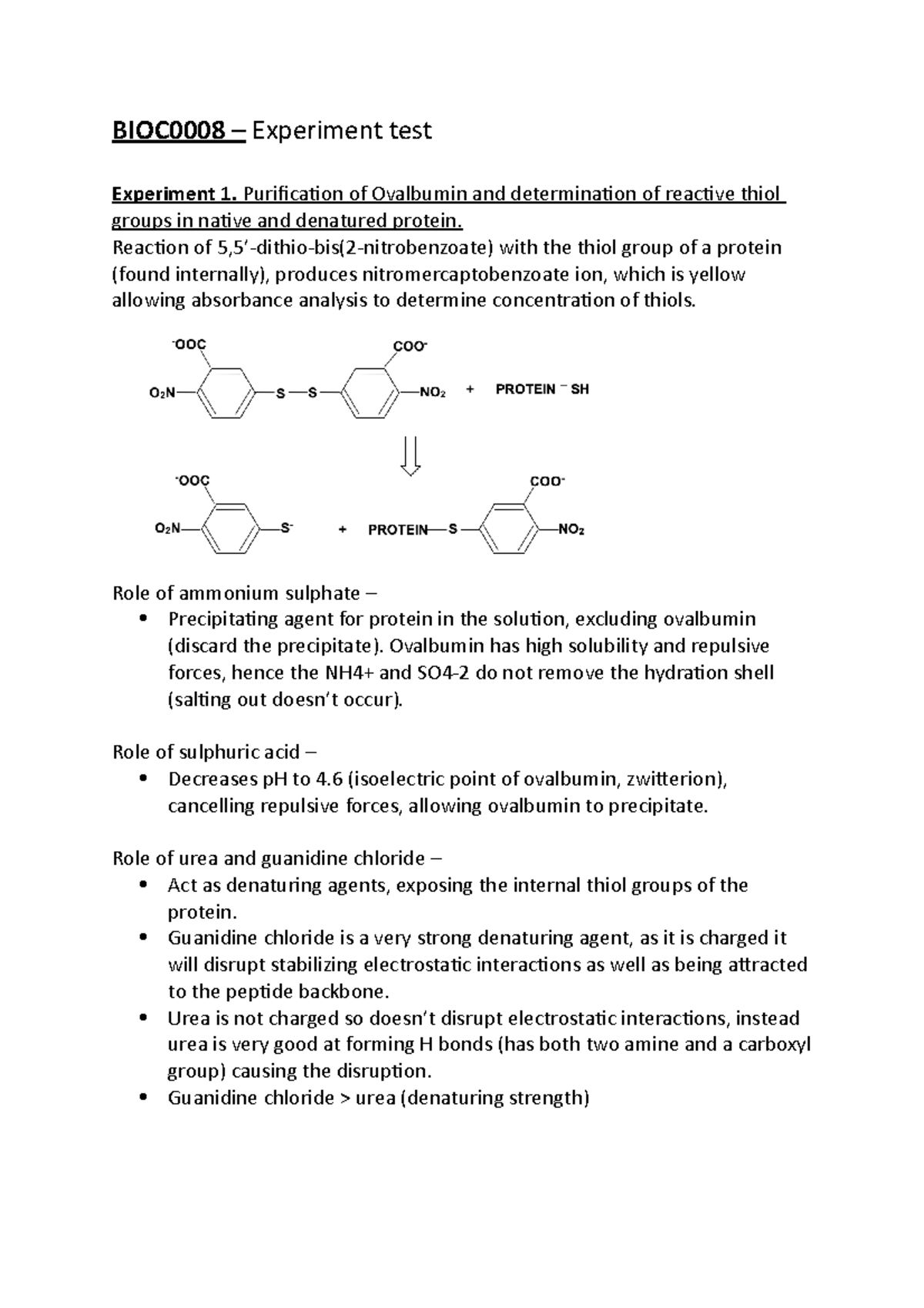 Lab Test Revision - My answers to tutorial 5 work - BIOC0008 ...