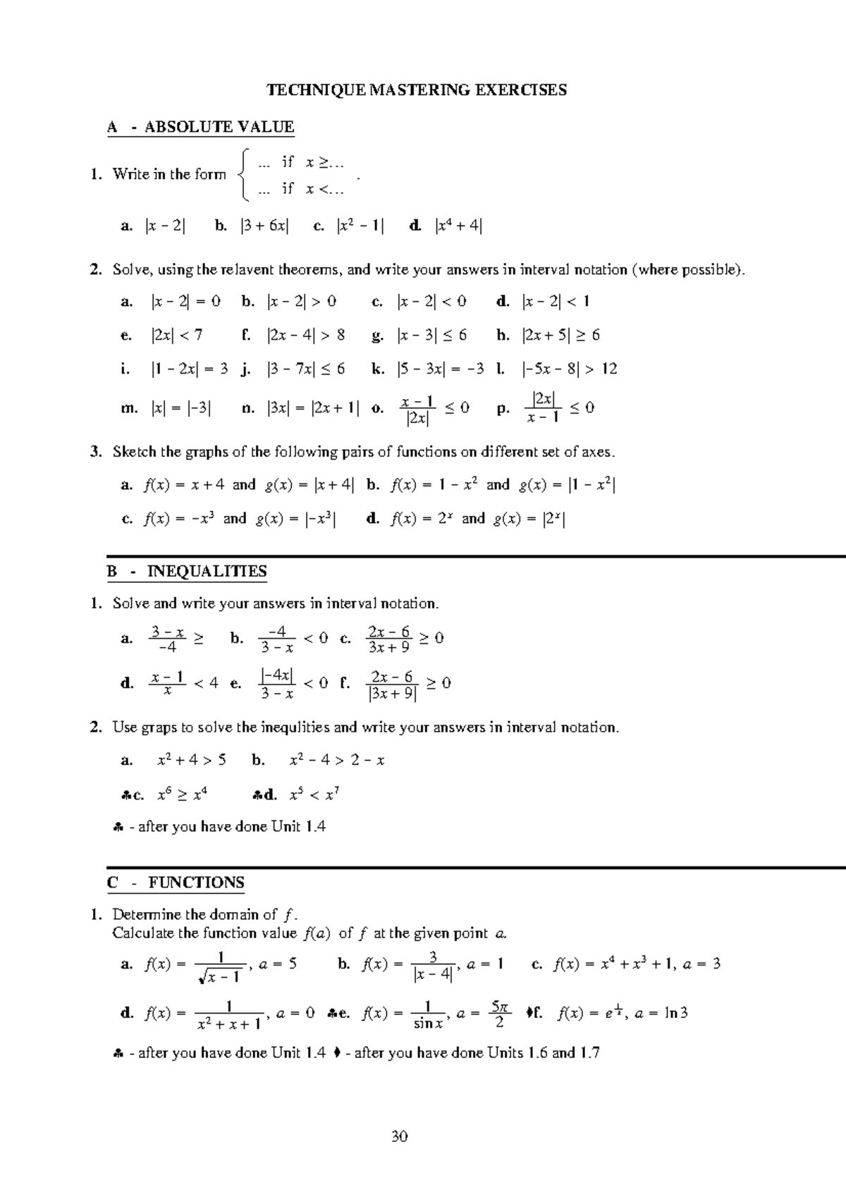 Technique mastering exercises - TECHNIQUE MASTERING EXERCISES A ...