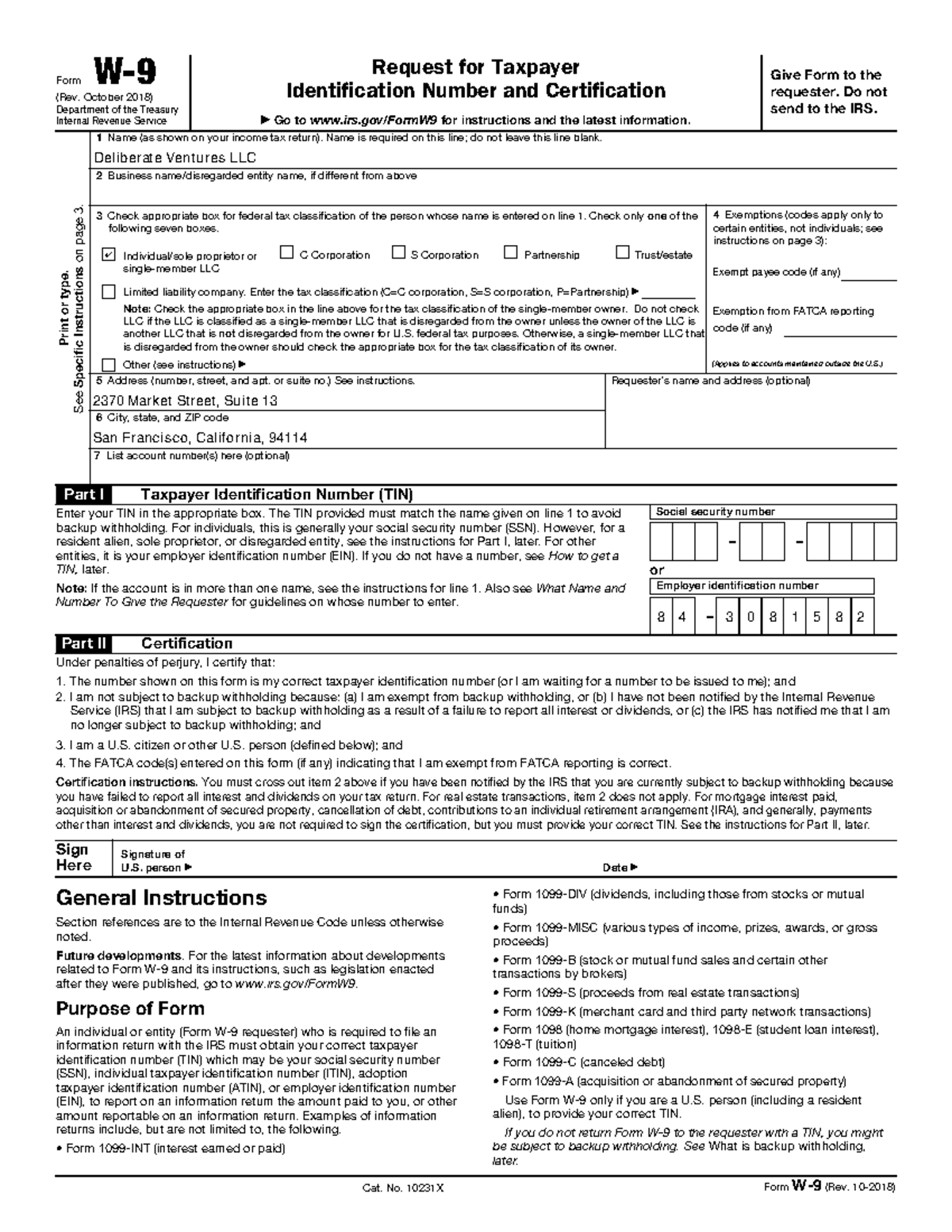 W9-1 - School notes. - Form W- (Rev. October 2018) Department of the ...
