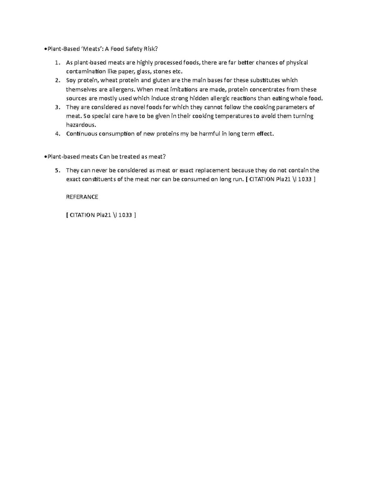 FOOD Safety Plant Based MEAT - •Plant-Based ‘Meats’: A Food Safety Risk ...