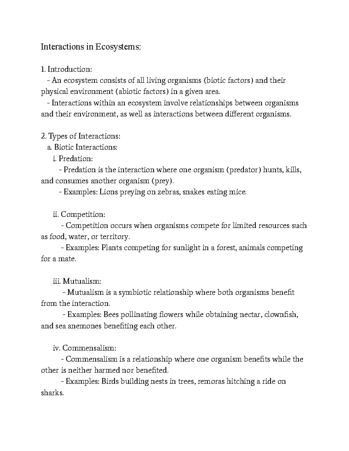 Interactions in Ecosystems - Interactions in Ecosystems: Introduction ...