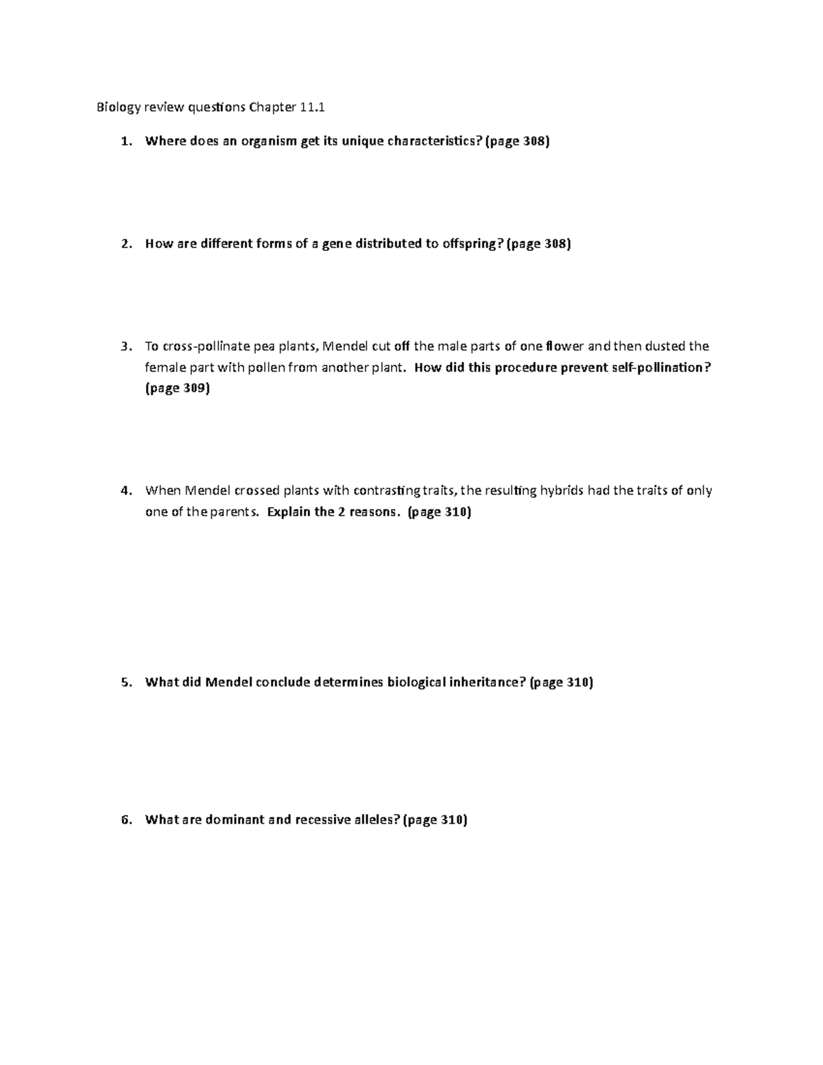 Biology review questions Chapter 11 - Where does an organism get its ...