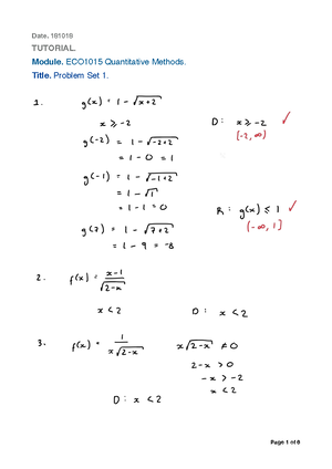 181101-ECO1015-2-TUTO-B-Problem Set 2 - Date. 181101 TUTORIAL. Module. ECO1015 Quantitative ...