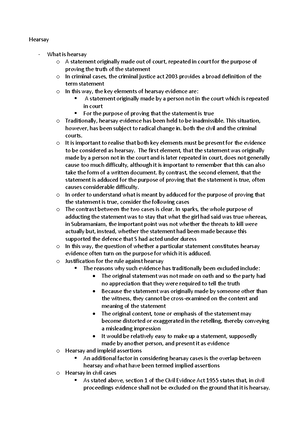 Lecture 7 - Hazardous evidence - Hazardous evidence Corroboration o The ...