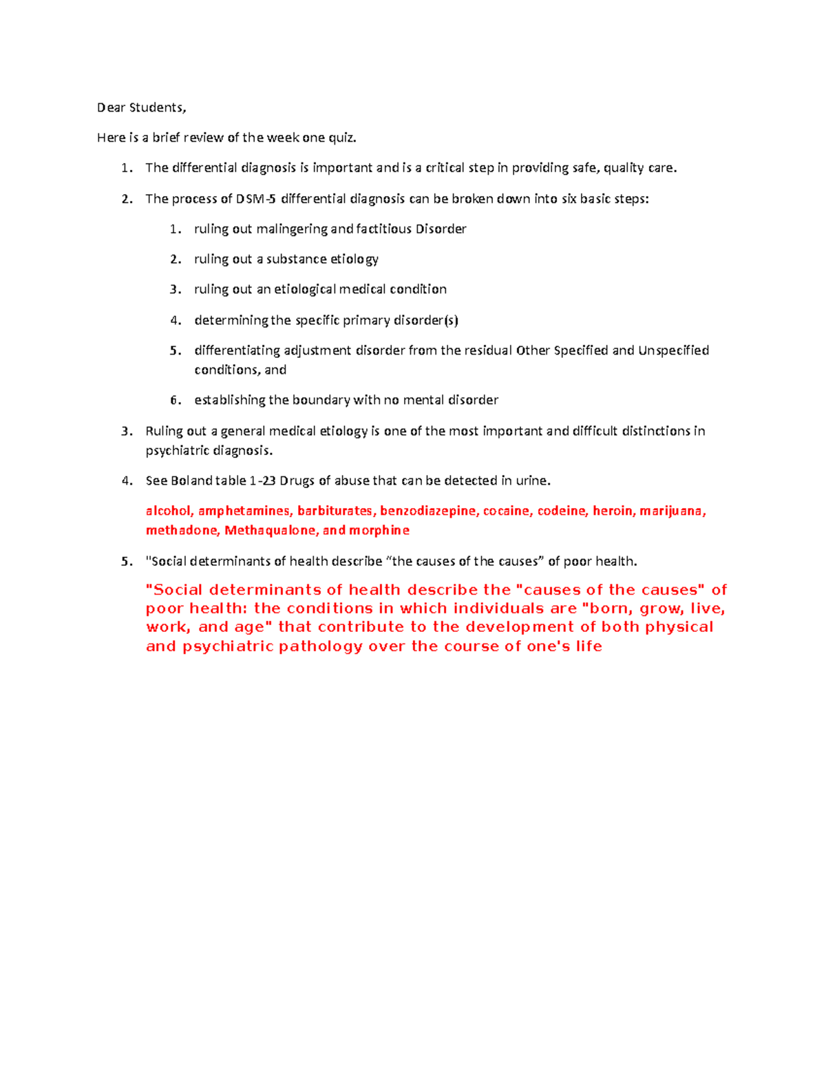 NR547 Week 1 Quiz Review - Dear Students, Here is a brief review of the ...