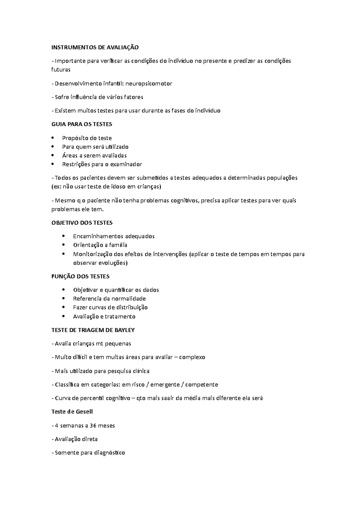 Instrumentos DE Avaliação - INSTRUMENTOS DE AVALIAÇÃO Importante para ...