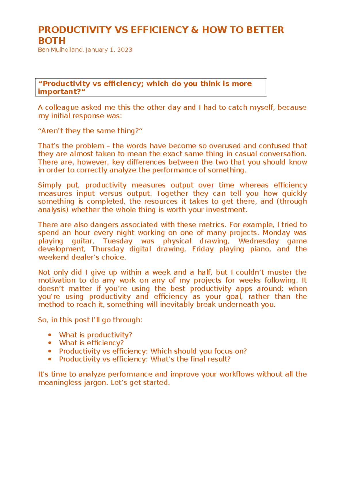 Productivity VS Efficiency - PRODUCTIVITY VS EFFICIENCY & HOW TO BETTER ...