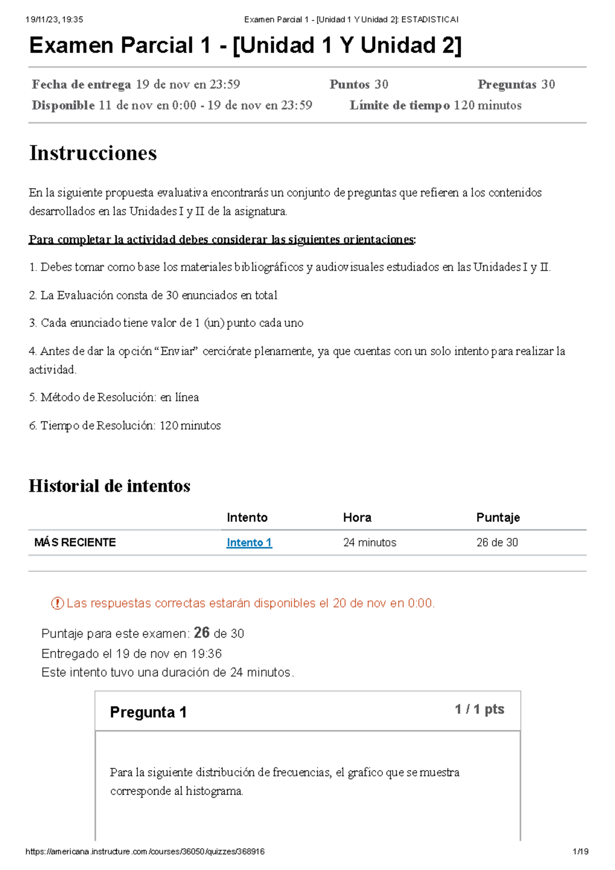 Examen Parcial 1 - [Unidad 1 Y Unidad 2] Estadistica I - Examen Parcial 1 - [Unidad 1 Y Unidad 2 ...