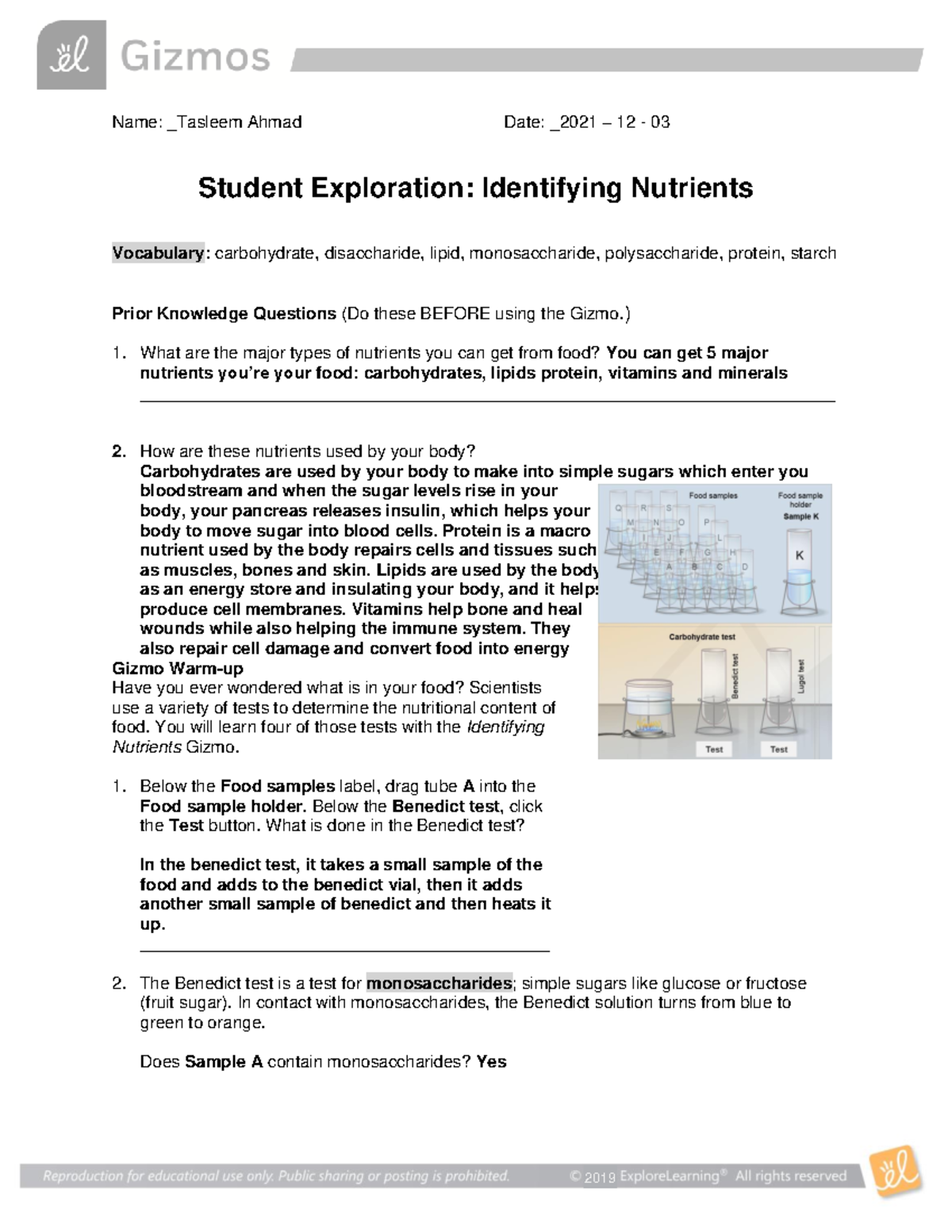 B20 m7 l1 Identifying Nutrients SE-Biology 20-1 - Name: _Tasleem Ahmad Date: _2021 – 12 - 03 ...