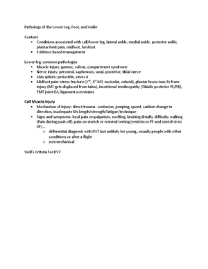 MSK-Low Back Lecture - MSK Notes for the low back - Lumbar Spine ...