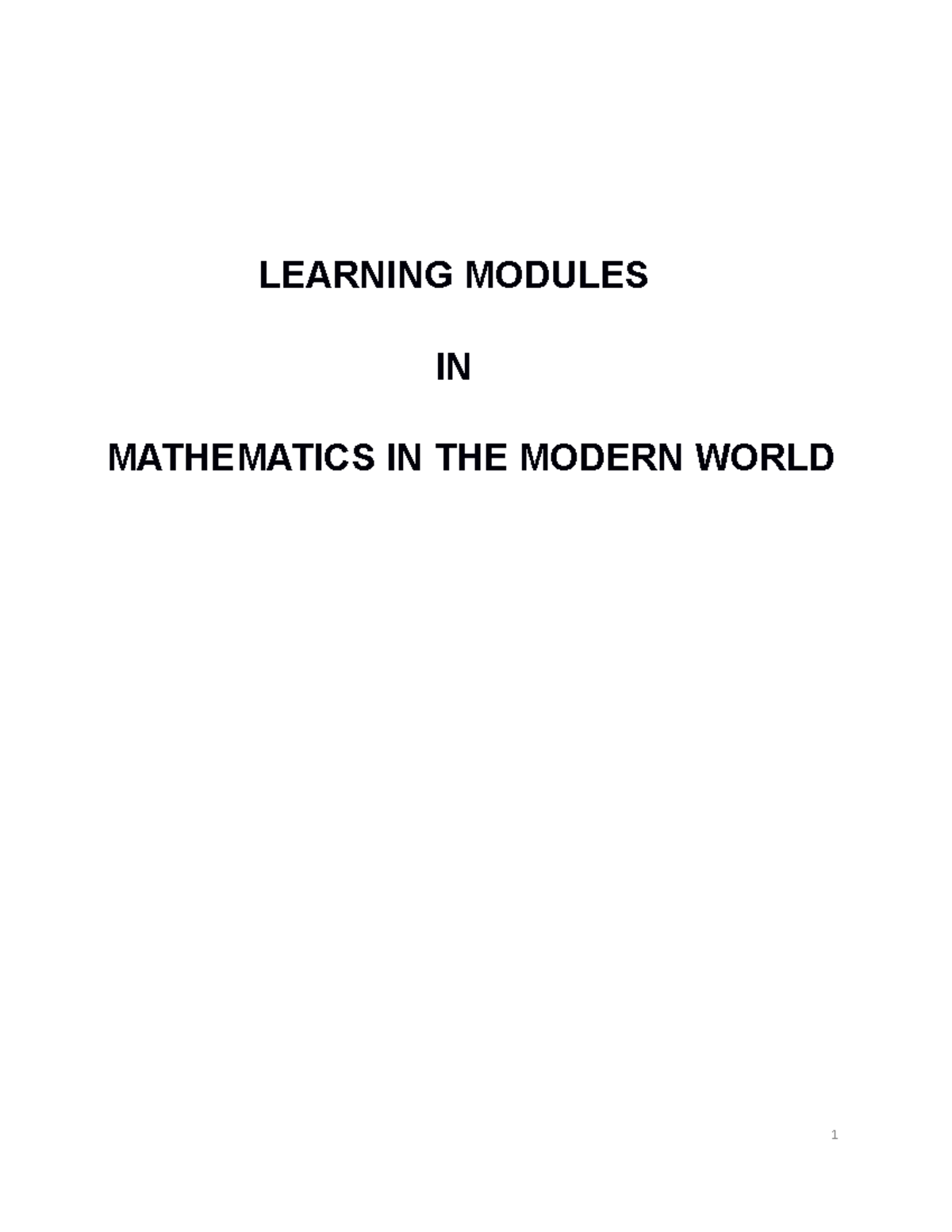 GEd 102 - Mathematics in the Modern World 30 - LEARNING MODULES IN ...