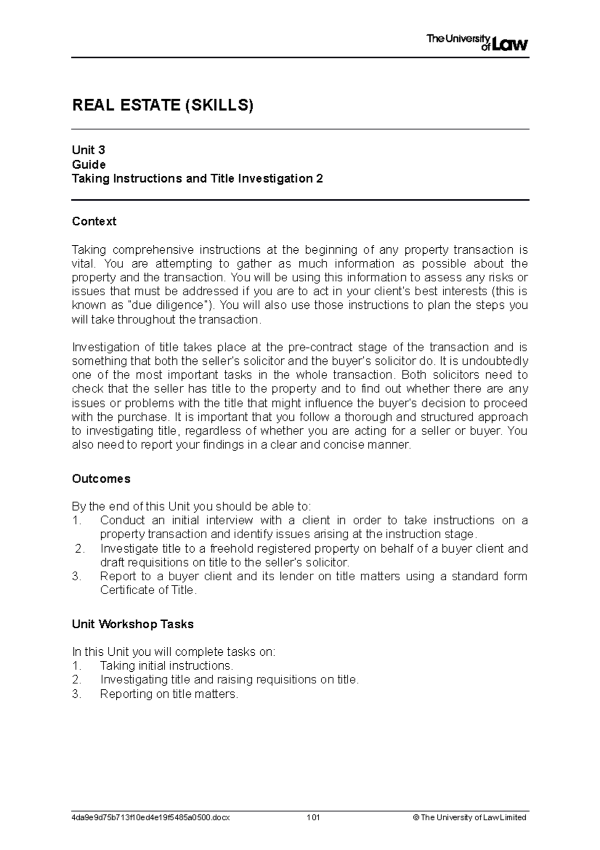 2223 re ws03 ce01 guide - REAL ESTATE (SKILLS) Unit 3 Guide Taking ...