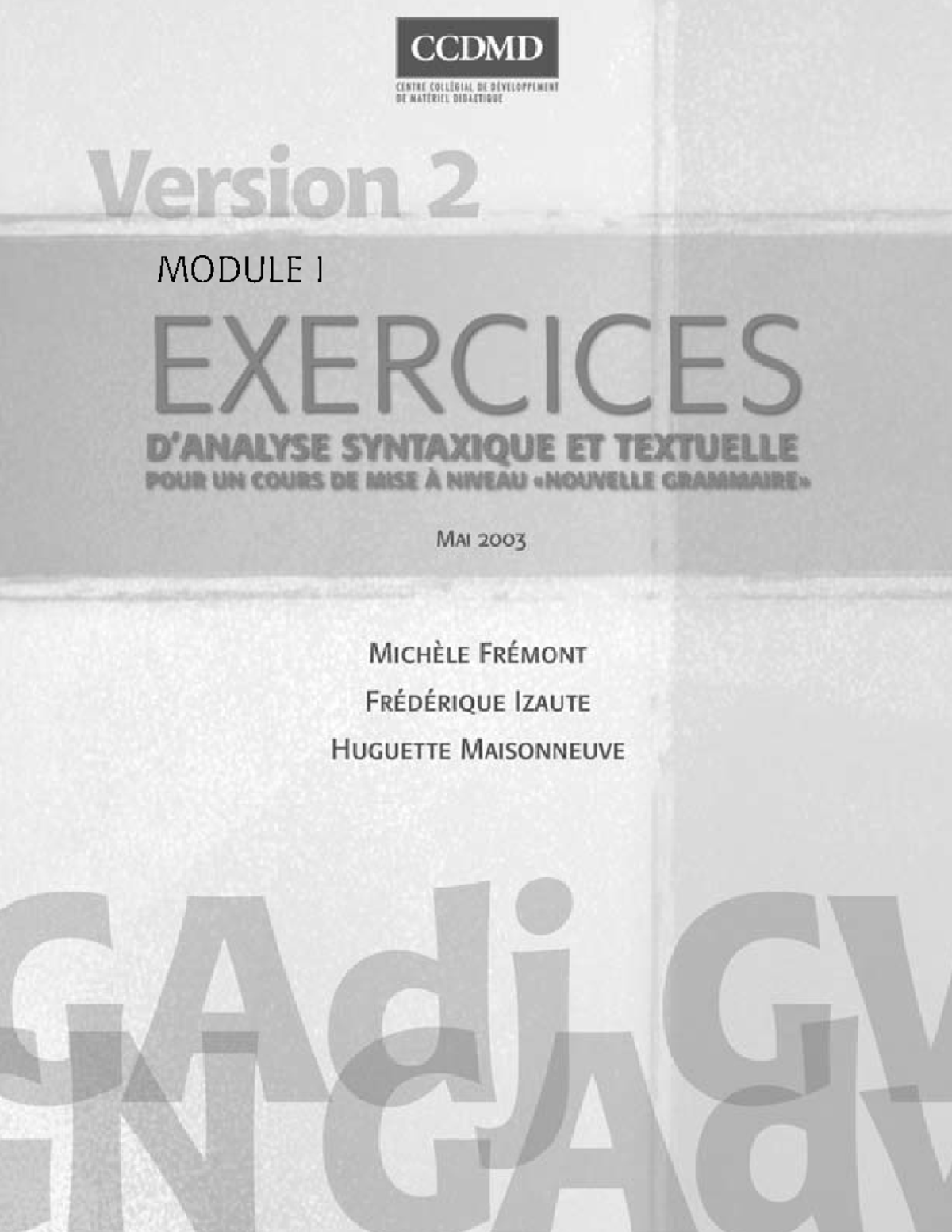 Module 1v.2 - MODULE I Module I Table des matières Distinction phrase ...