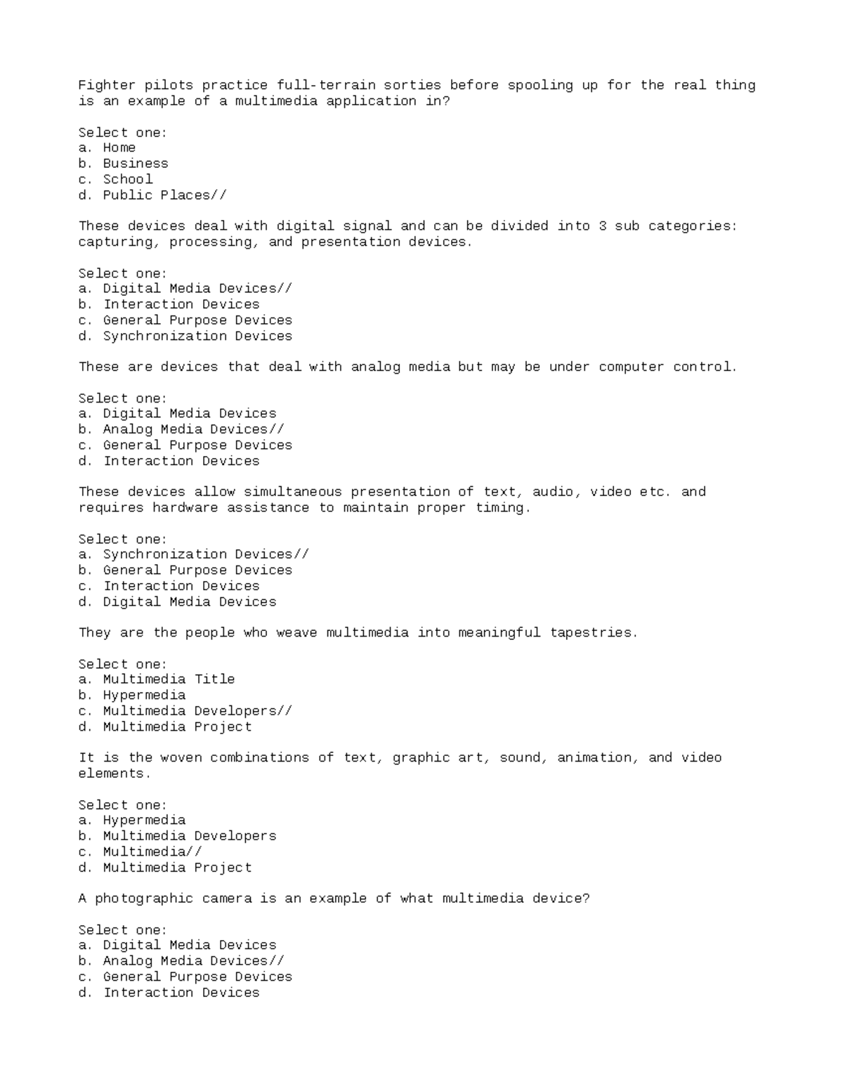 MM quiz - Lecture notes 4-5 - Fighter pilots practice full-terrain ...