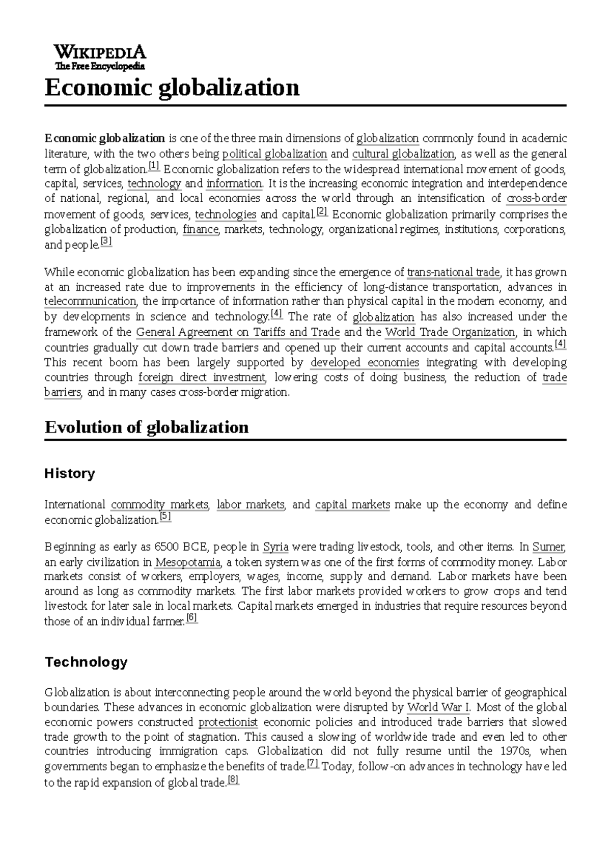 Economic globalization - Economic globalization Economic globalization ...