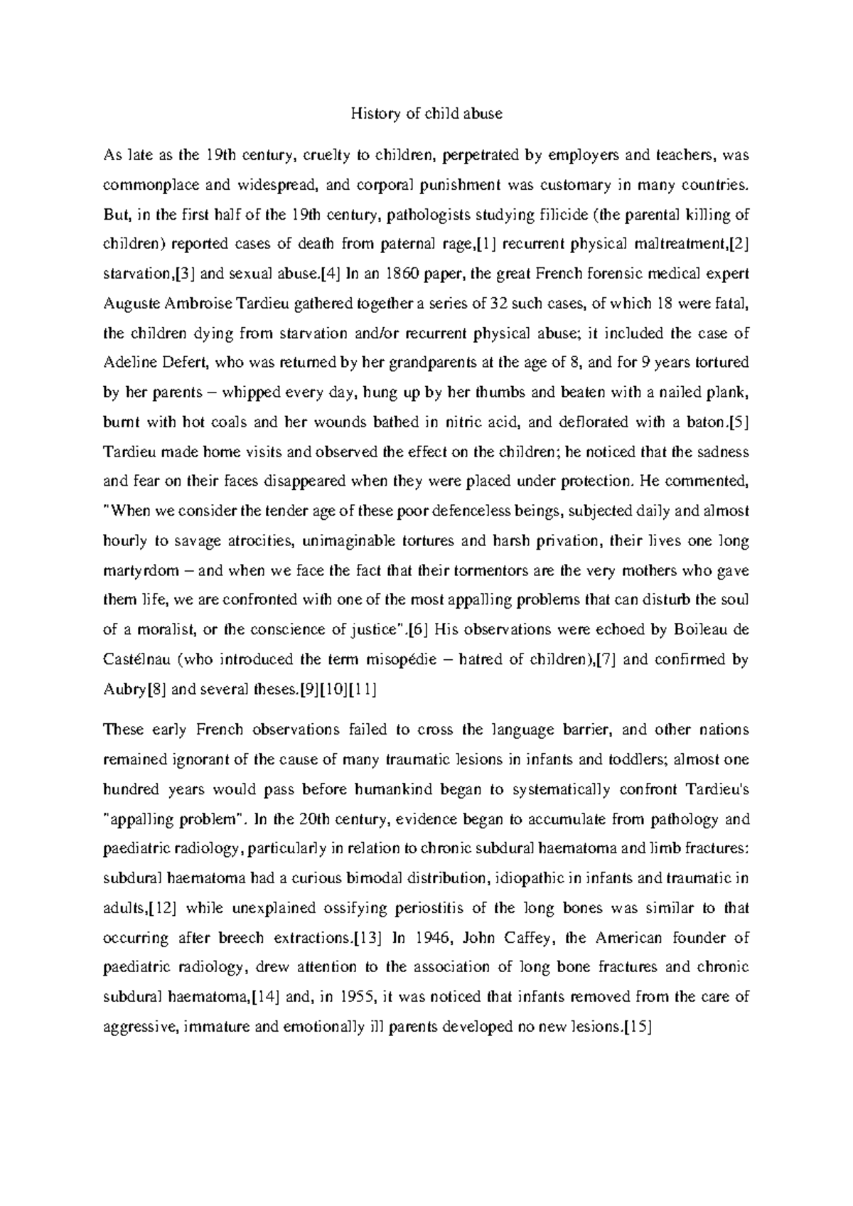 History of child abuse - learning of how the're is people that do such ...