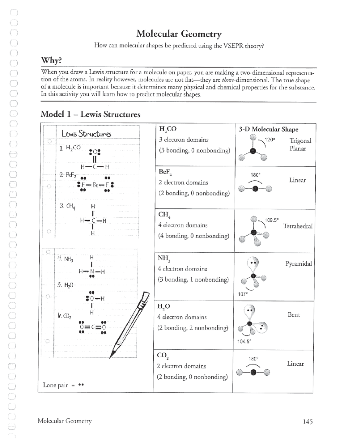 Molecular Geometry - Key - CHEM 101 - Studocu