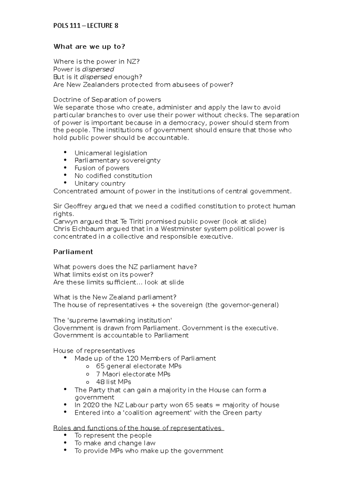 POLS 111 – Lecture 8 - POLS LECTURE 8 What are we up to? Where is the ...