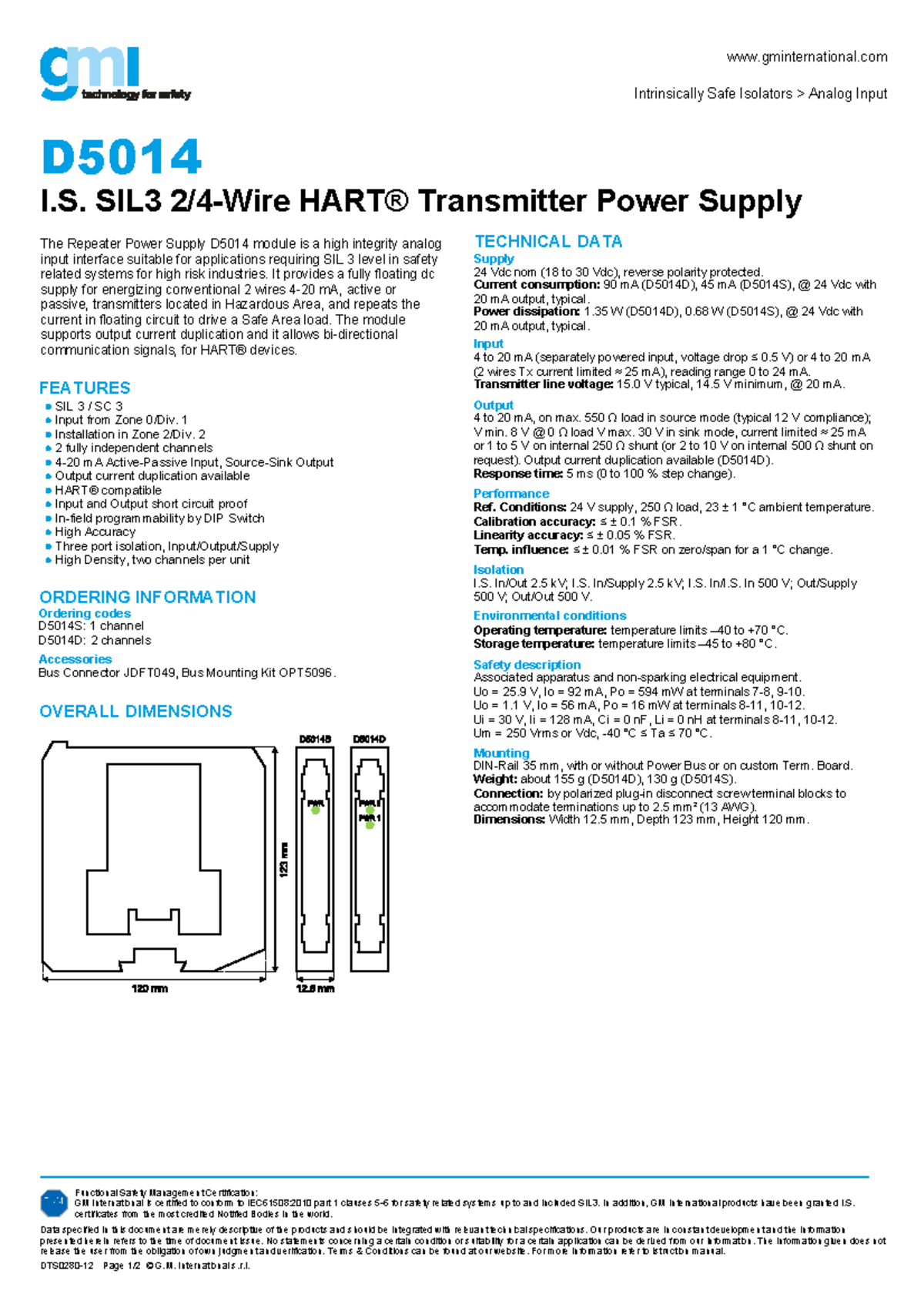 D5014 DTS0280 EN - clase de ingles - gminternational D I. SIL3 2/4-Wire ...