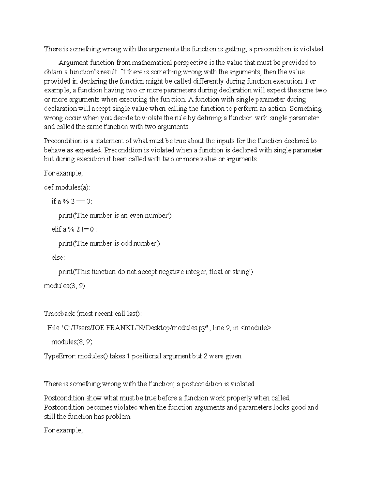 Week 4 discussion forum - There is something wrong with the arguments ...