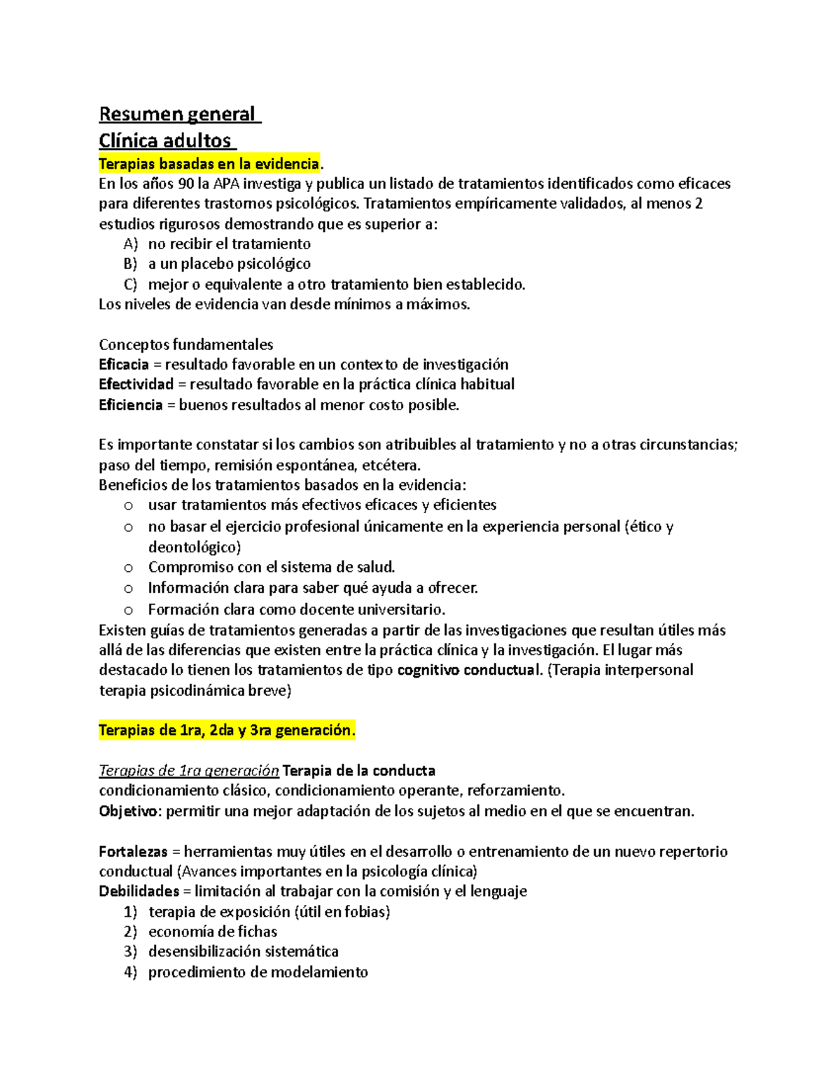 Resumen general Clase 4 -5 -6 - 7 - Resumen general Clínica adultos ...