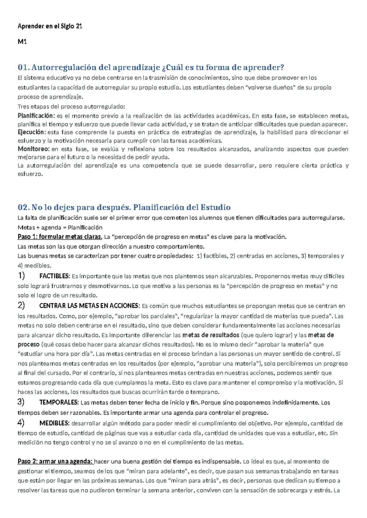 M1 - Resumen Aprender en el siglo 21. Resumen segundo parcial - Aprender en el Siglo 21 M 01 ...
