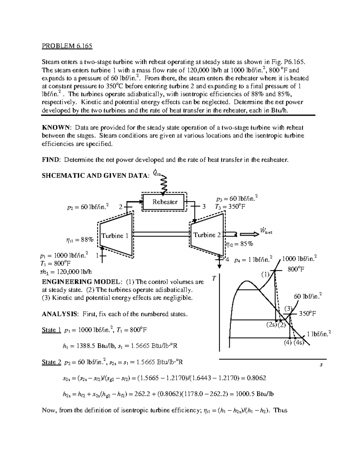 Practice Problem Set 6 - PROBLEM 6. Steam enters a two-stage turbine ...