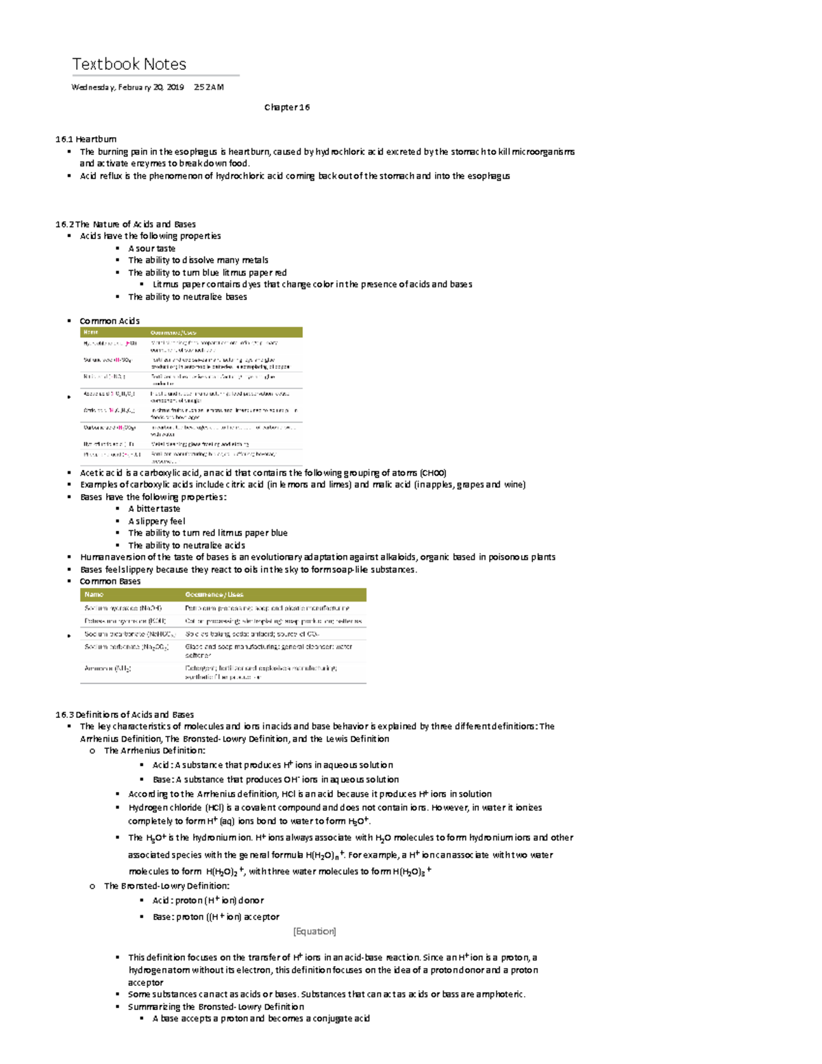 Chapter 16 Chemistry Textbook Notes - Textbook Notes Wednesday ...