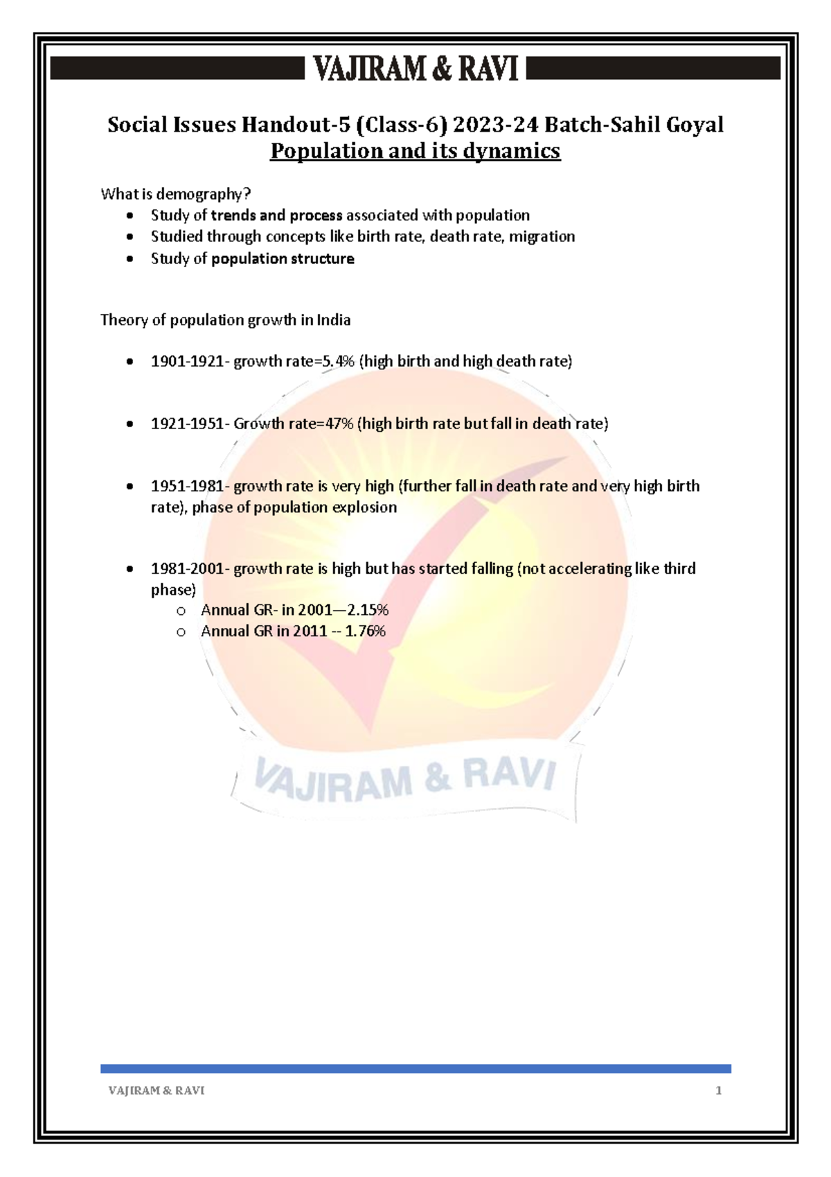 Social Issues Handout-5 (Class-6) - Social Issues Handout- 5 (Class- 6 ...