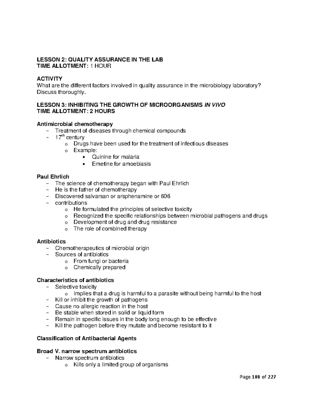 II. WEEK 4B - Lecture notes 1 - LESSON 2: QUALITY ASSURANCE IN THE LAB ...