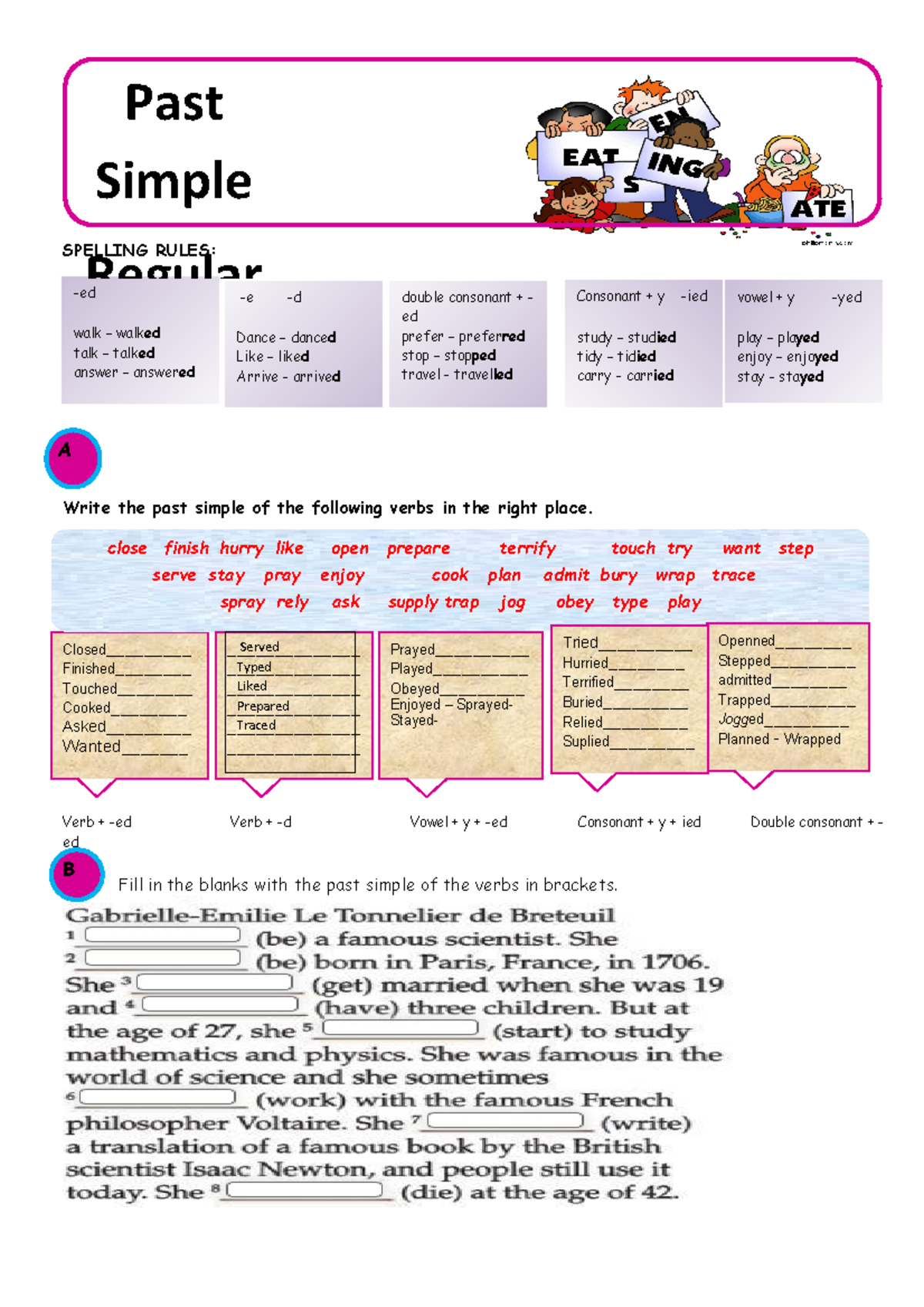 Work Ingles - Talento Humano Emprasarial - SPELLING RULES: Write the ...