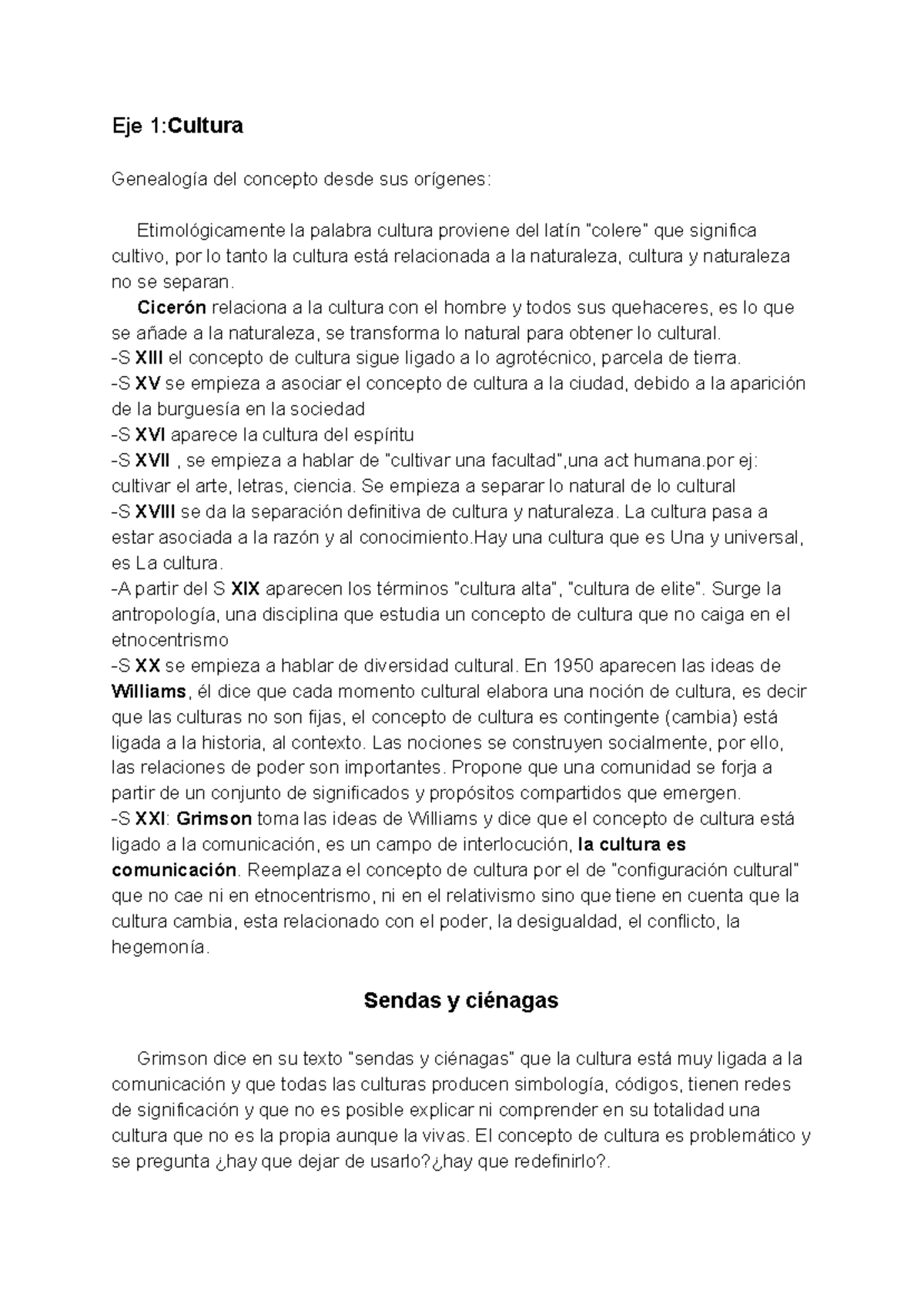 Apuntes Cultura - Eje 1:Cultura Genealogía del concepto desde sus ...