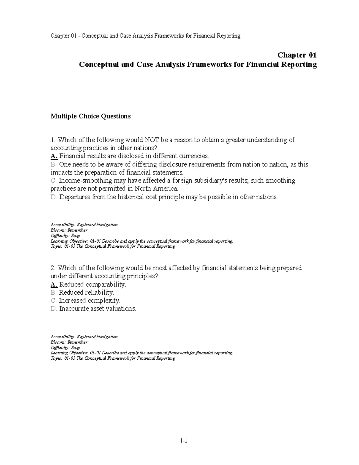 Chapter 1 Sample MCQ - Chapter 01 Conceptual and Case Analysis ...