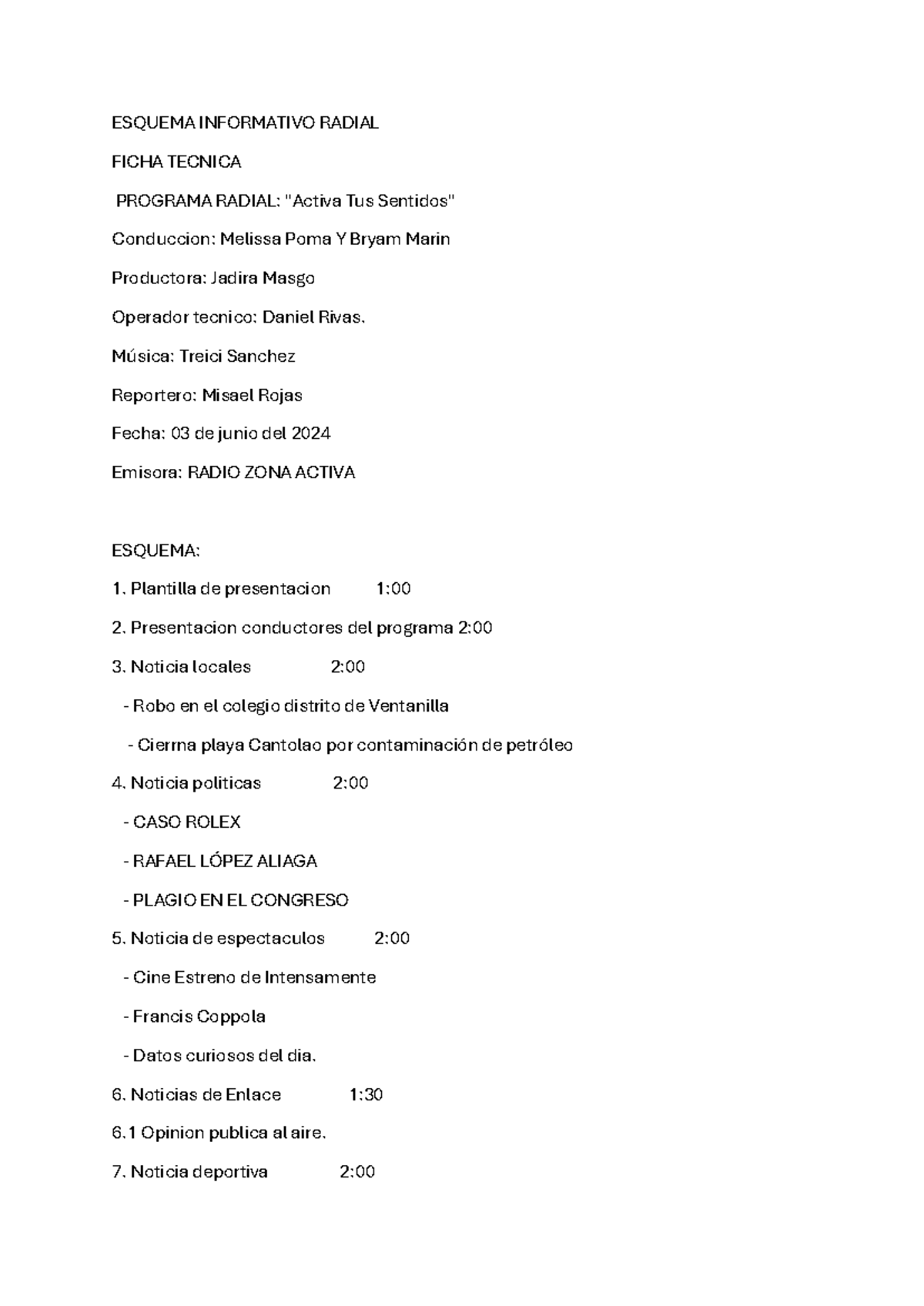 Esquema Informativo Radial - ESQUEMA INFORMATIVO RADIAL FICHA TECNICA ...