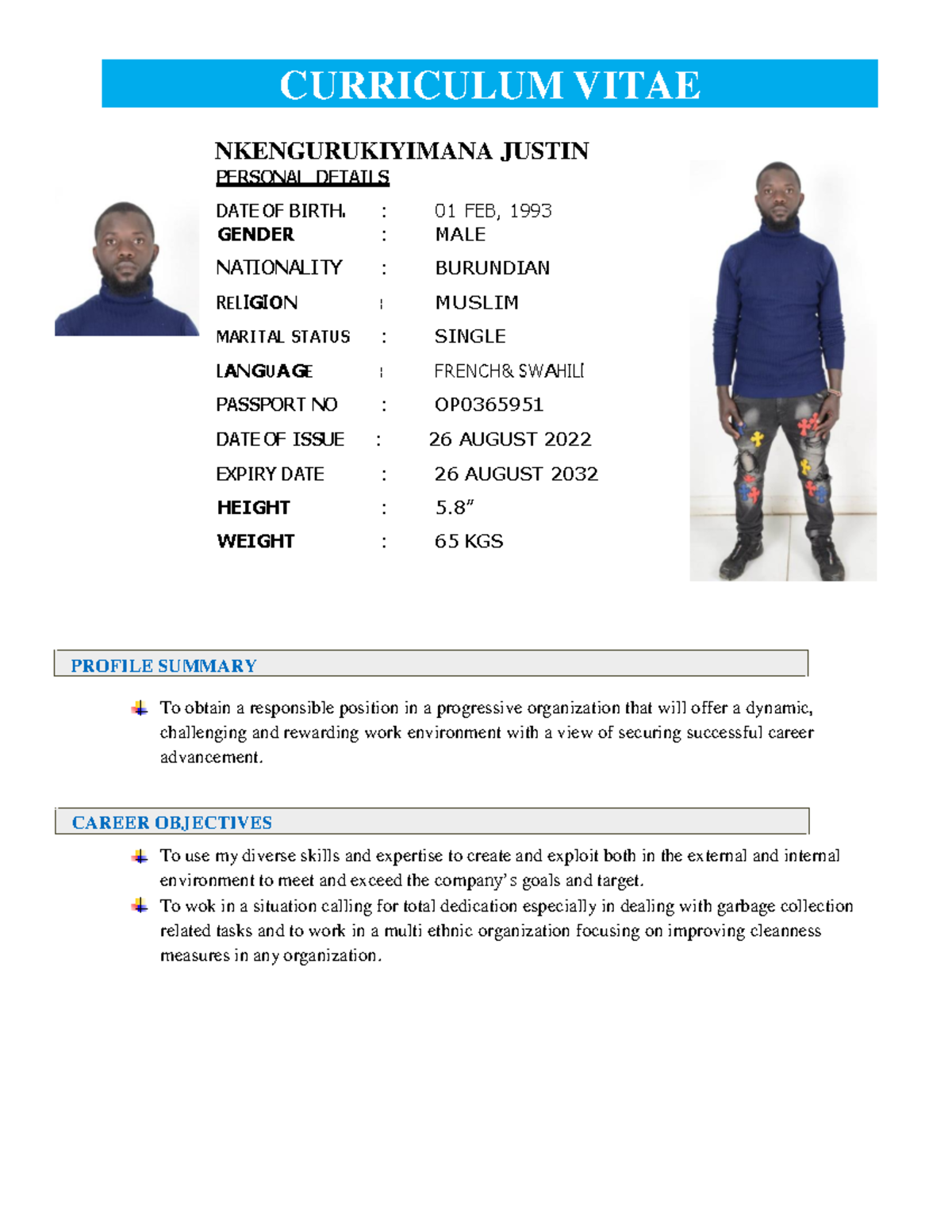 Justin CV vvvvvvv - Information Communication Technology - UoN - Studocu