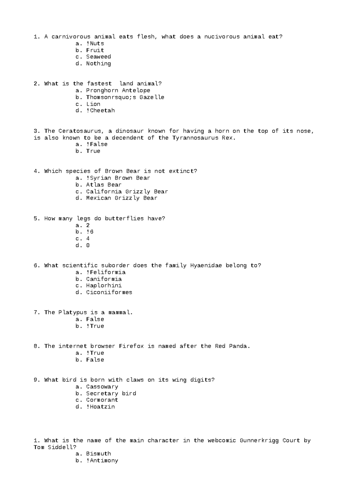 ECO261 Behavioral Economics Experiment Spring 2022 8 - A carnivorous ...