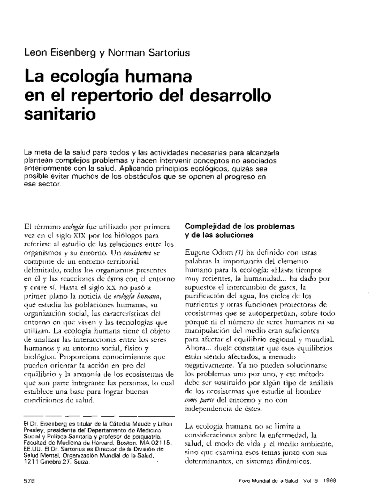 La ecologia humana en el repertorio del desarrollo sanitario 3 - Leon ...