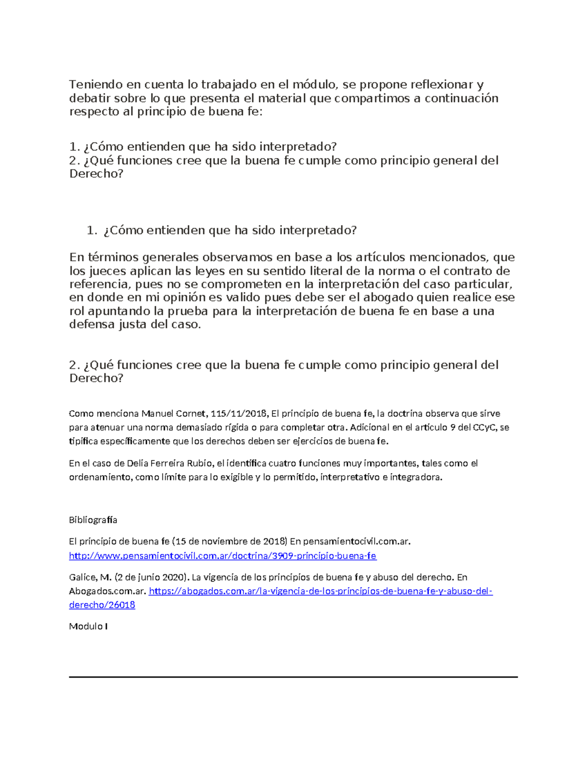 Foro 1 - aprobado seccion 18629 Cristina Nora Mosquera - Teniendo en ...