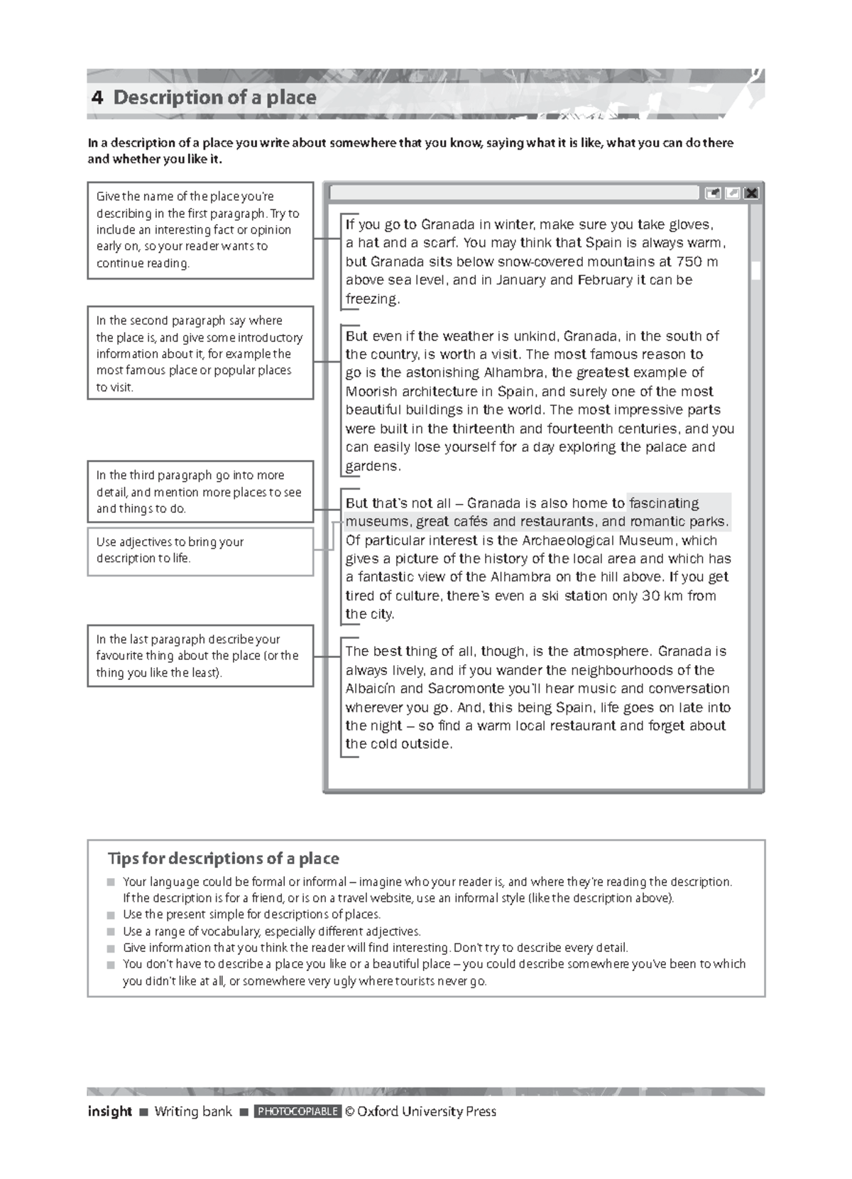 Description of places - ewhwbfqru32th58rfjenhg - insight Writing bank ...