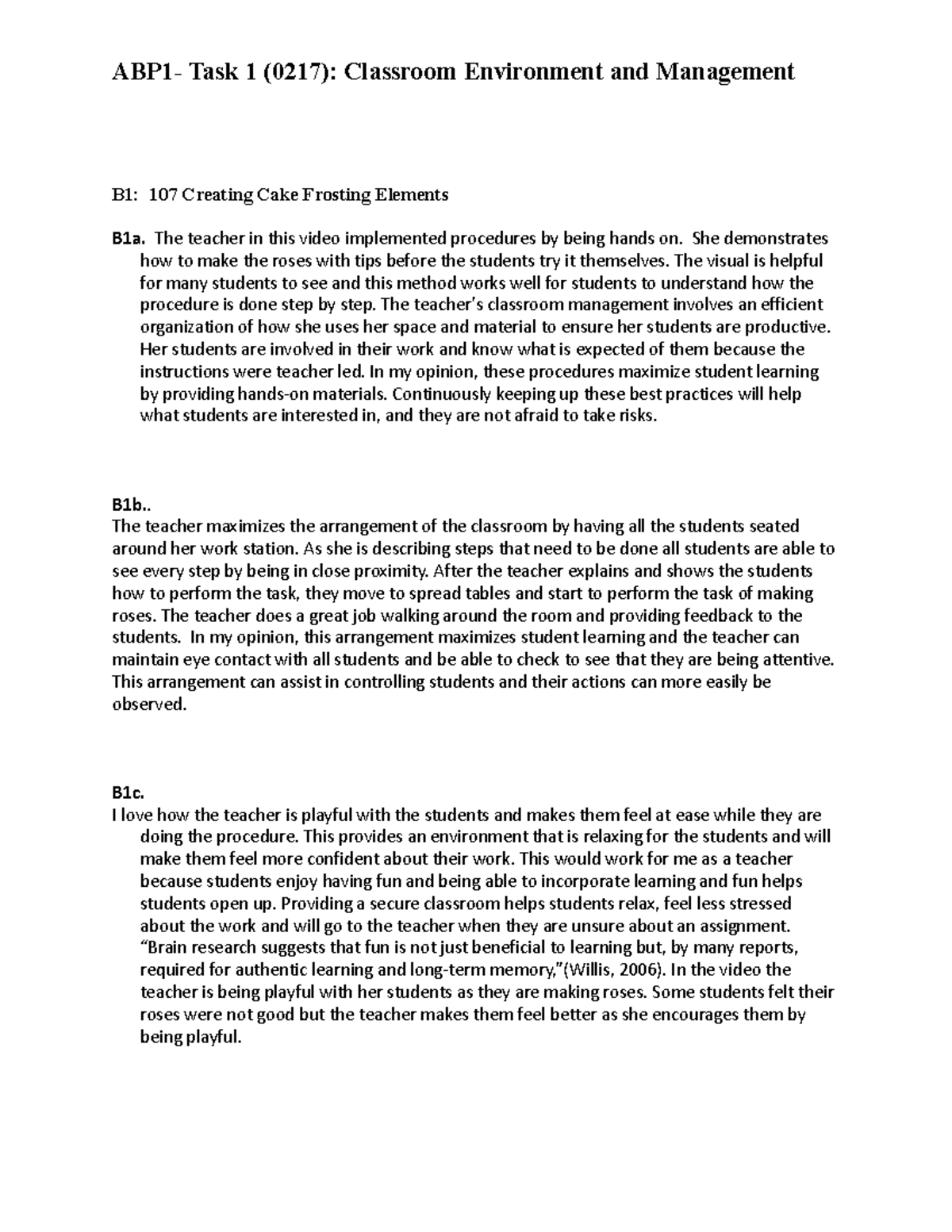 Copy of ABP1- Task 1 Task Questions 11 4 - B1: 107 Creating Cake ...