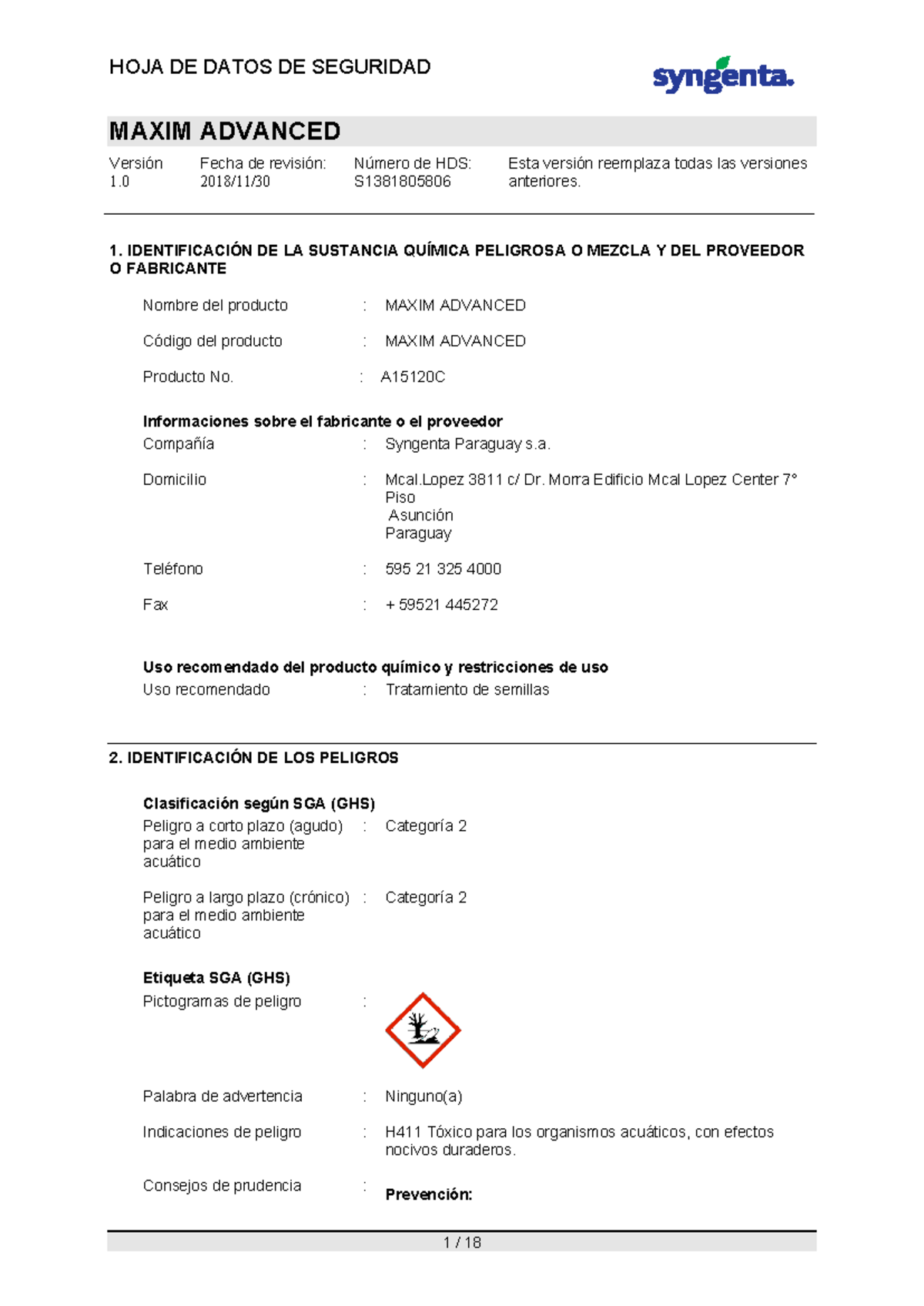 Maxim advanced - TRABAJO PRACTICO I - MAXIM ADVANCED Versión 0 Fecha de ...