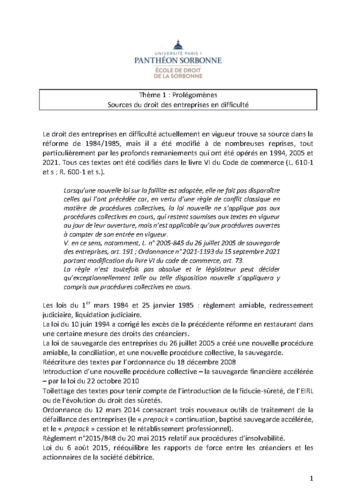 2021. Duded thème 1.4 Sources - 1 Thème 1 : Prolégomènes Sources du ...