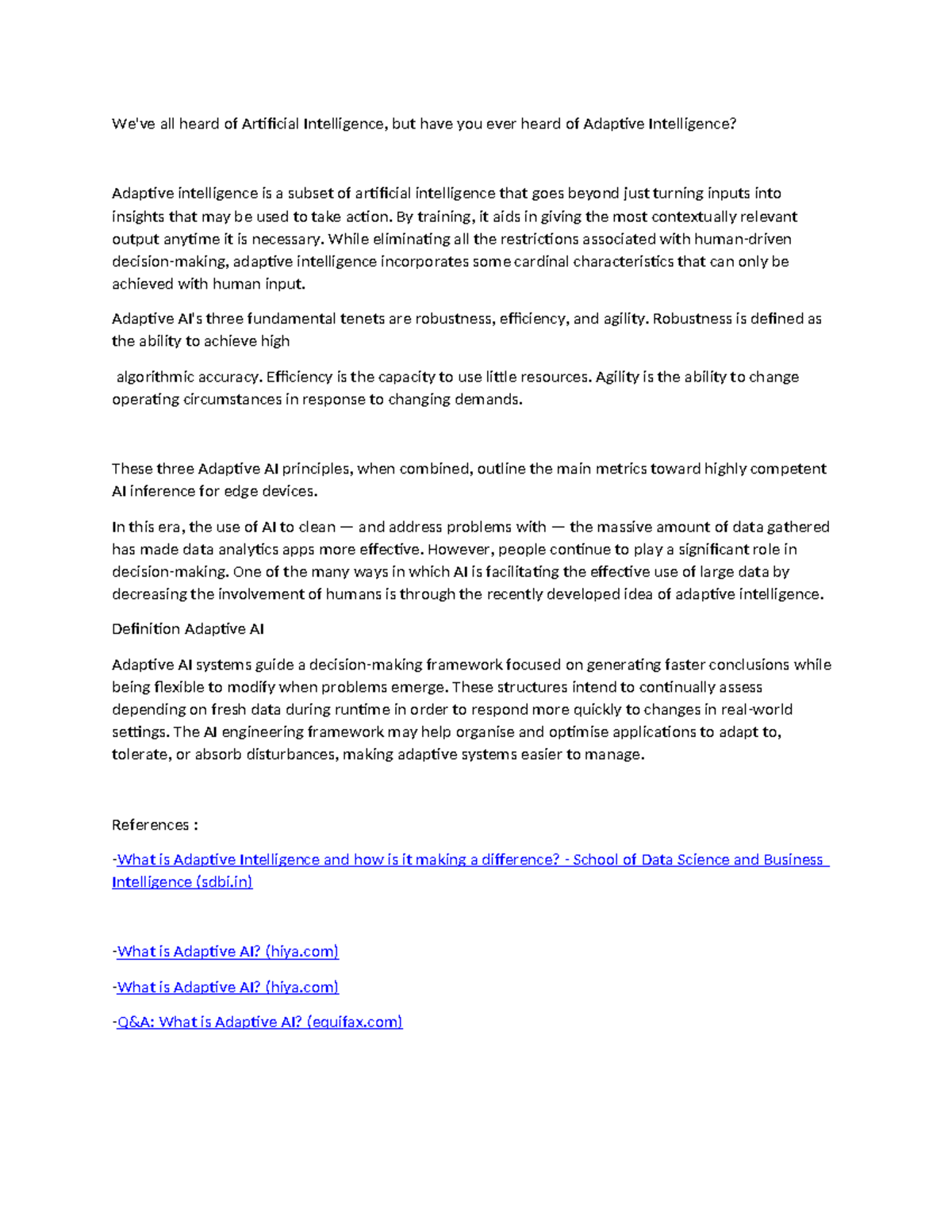 Assignment final - midterm project - We've all heard of Artificial ...