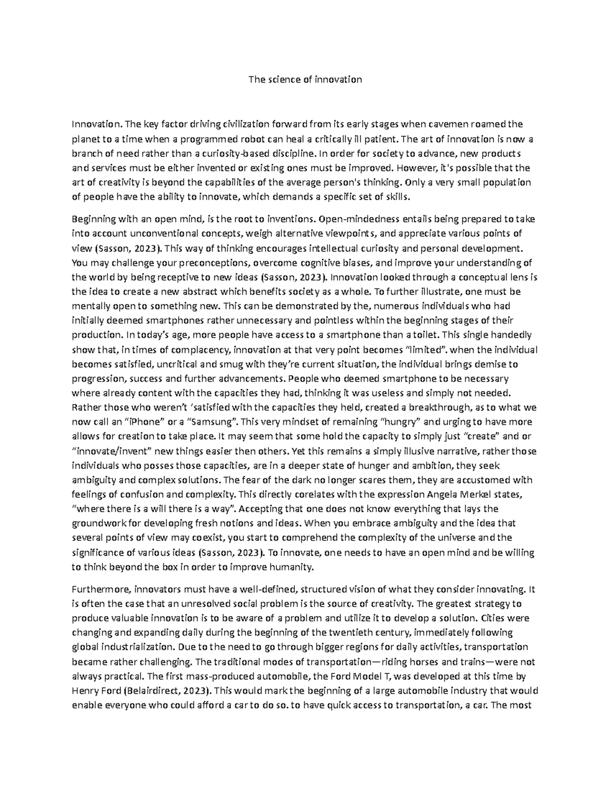 The science of innovation - The science of innovation Innovation. The ...