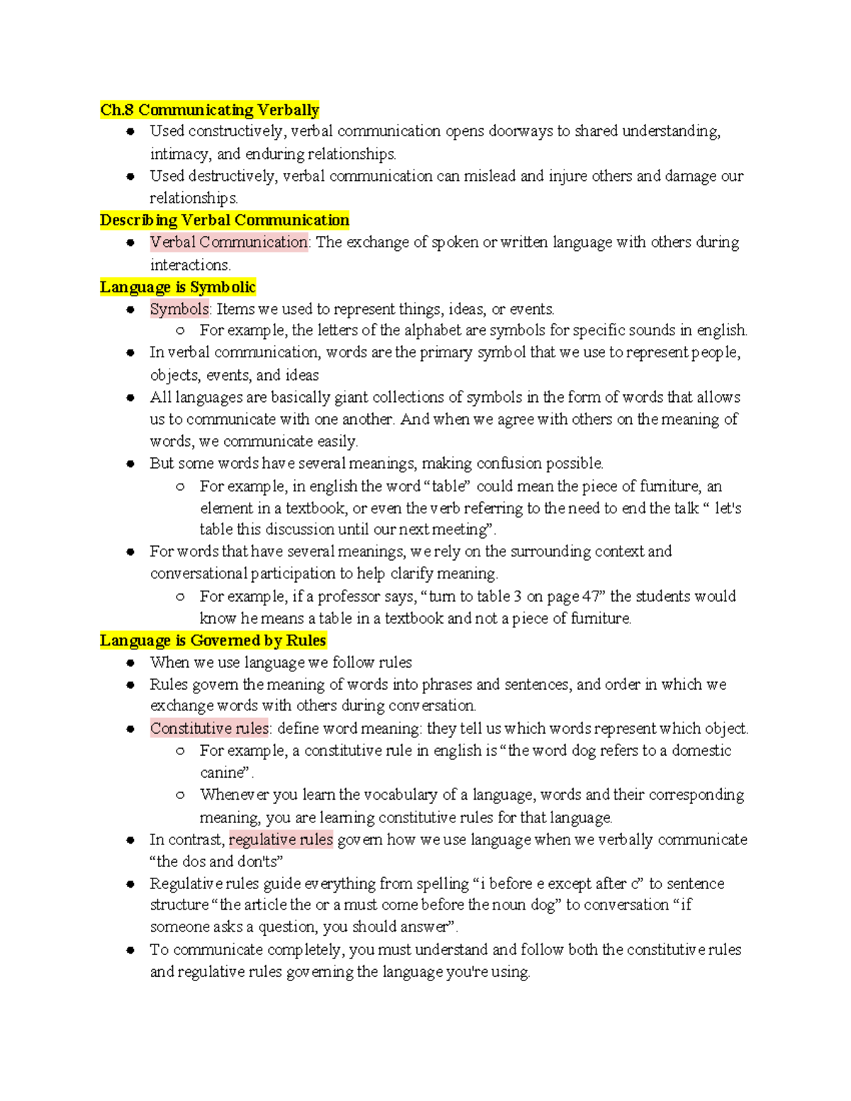 Ch.8 Communicating Verbally - Ch Communicating Verbally Used ...