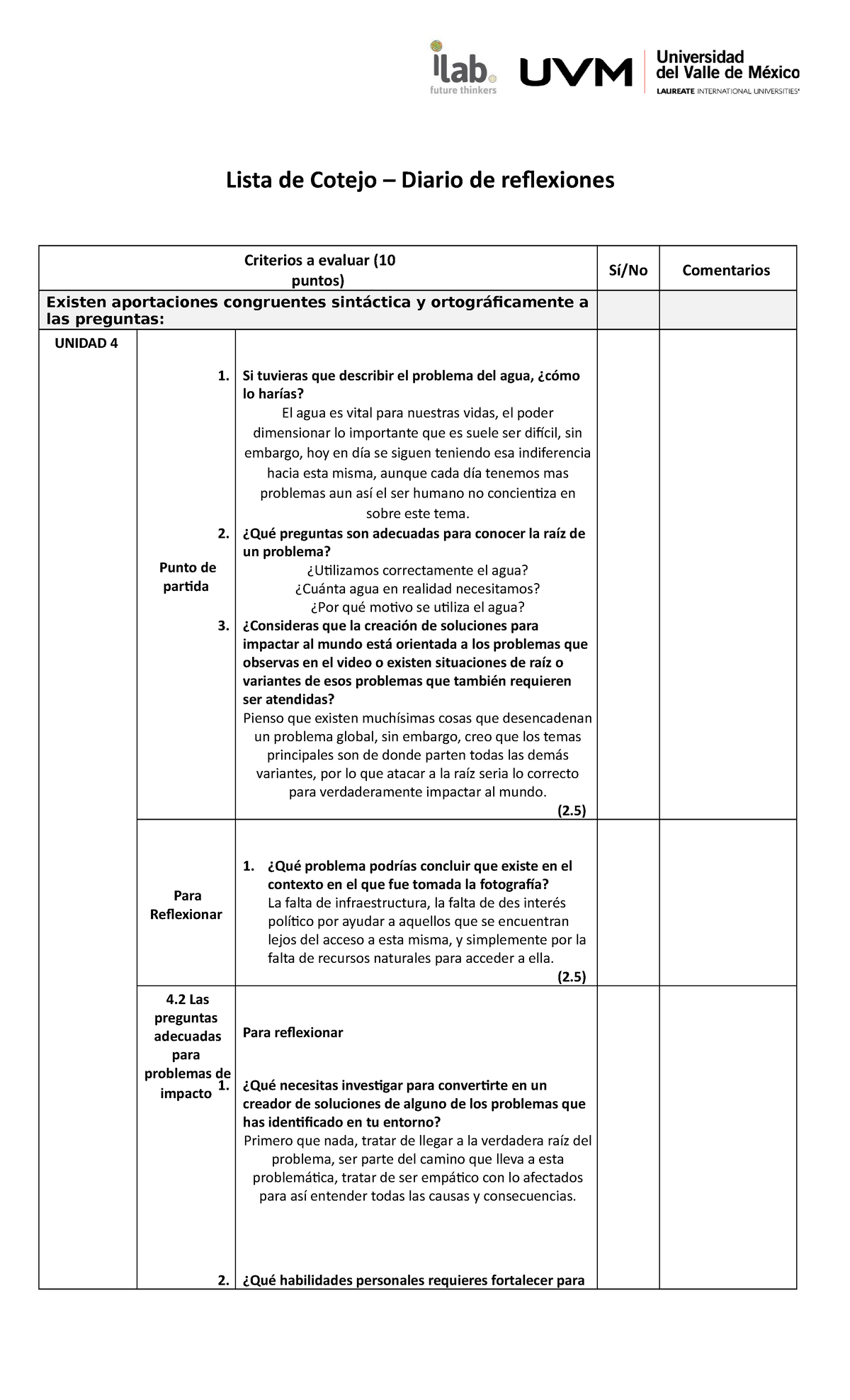 1 - Material de repaso para mecánica - Lista de Cotejo – Diario de ...