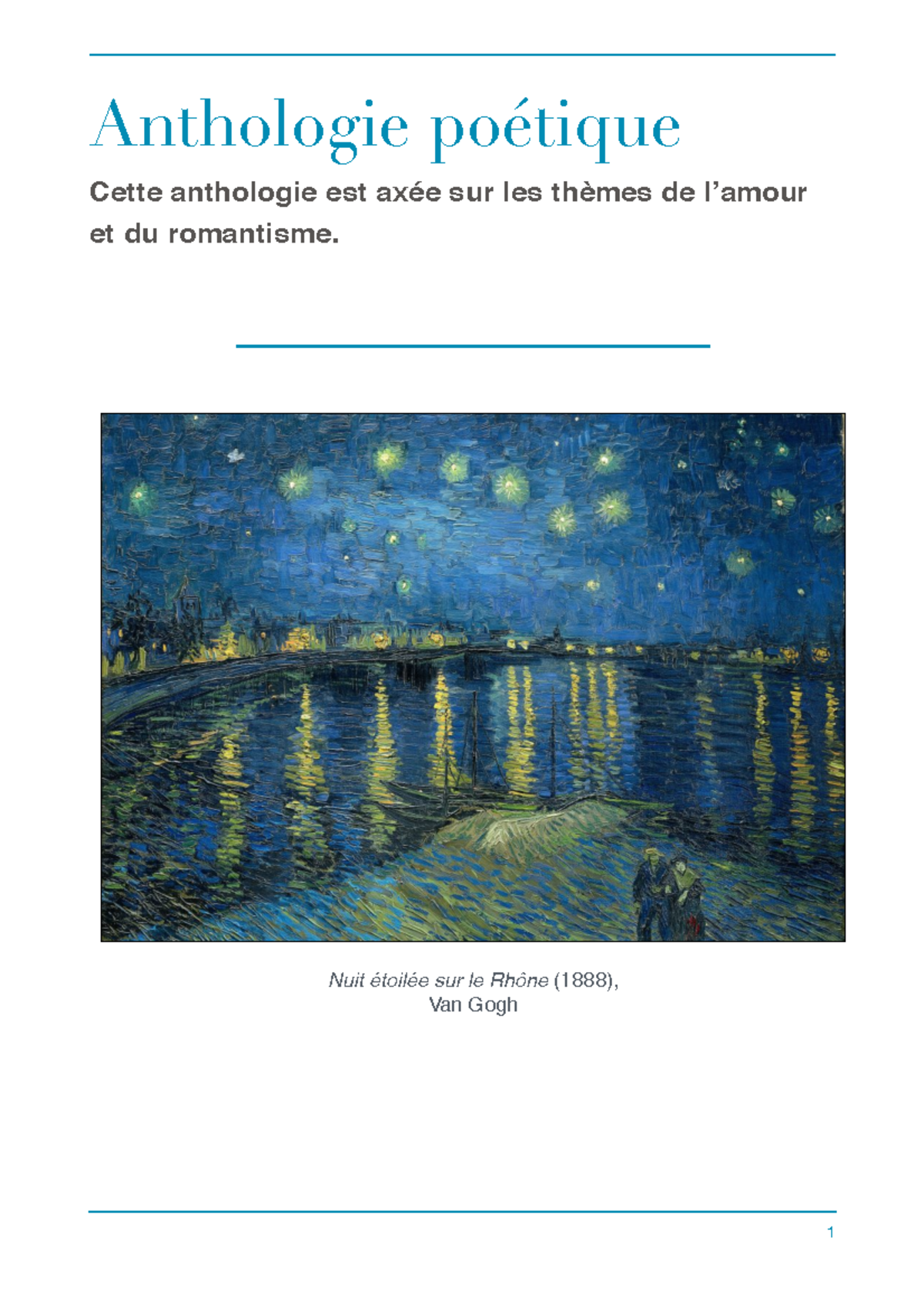 Anthologie poétique de français - Anthologie poétique Cette anthologie ...