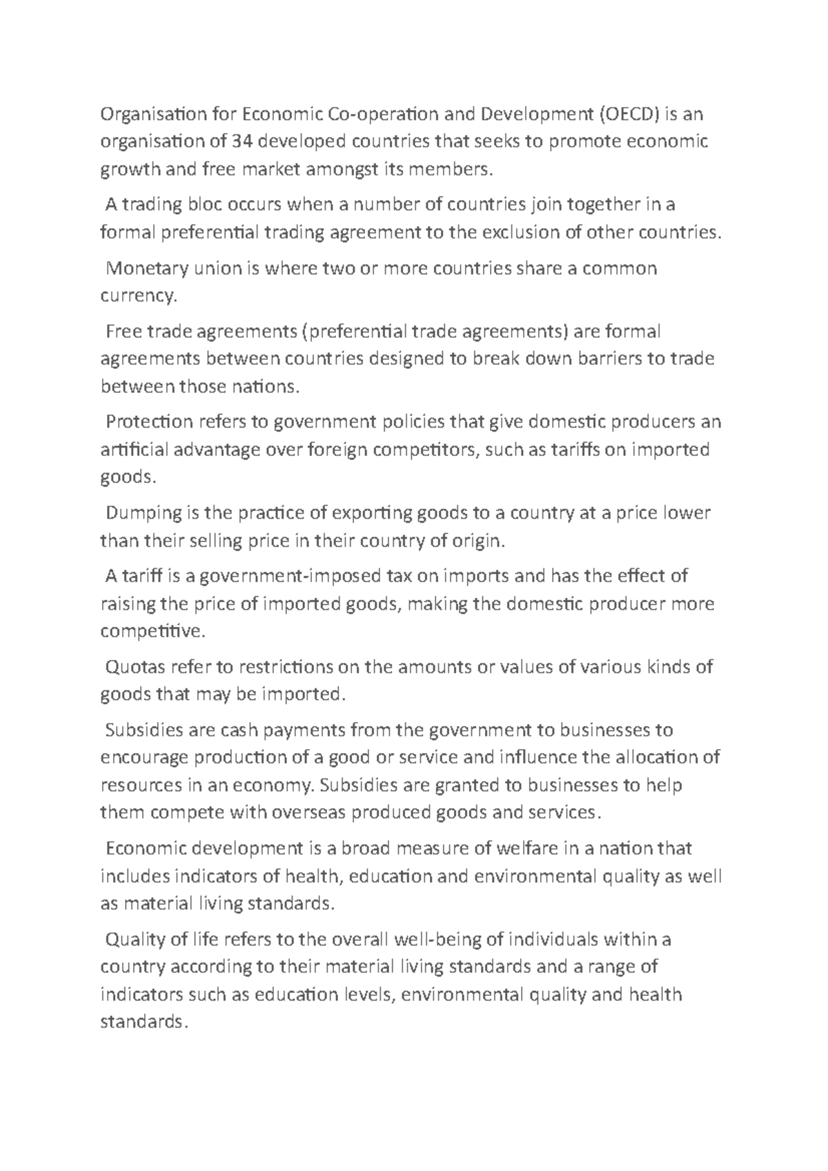 Week 11 - Practice material for economic terms - ECON1101 - UNSW Sydney ...