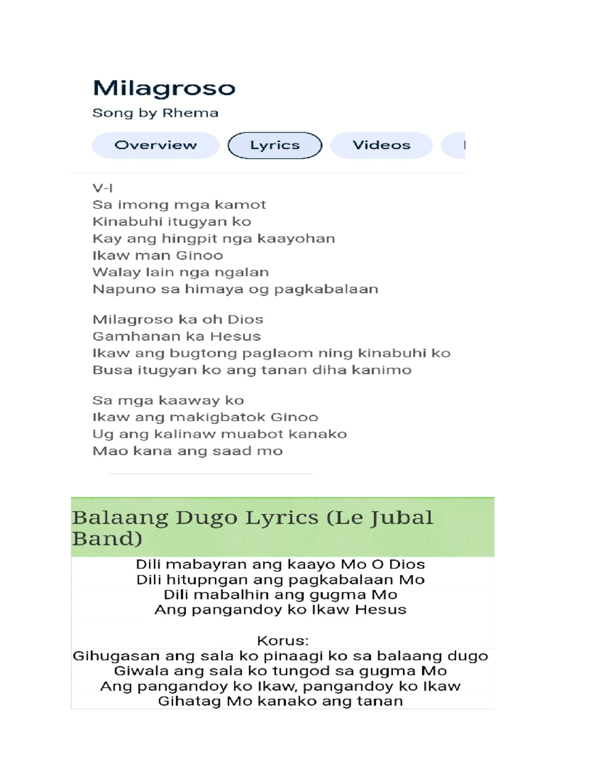 Print Song - Christian Songs - Milagroso Song Rhema Overview Lyrics ...